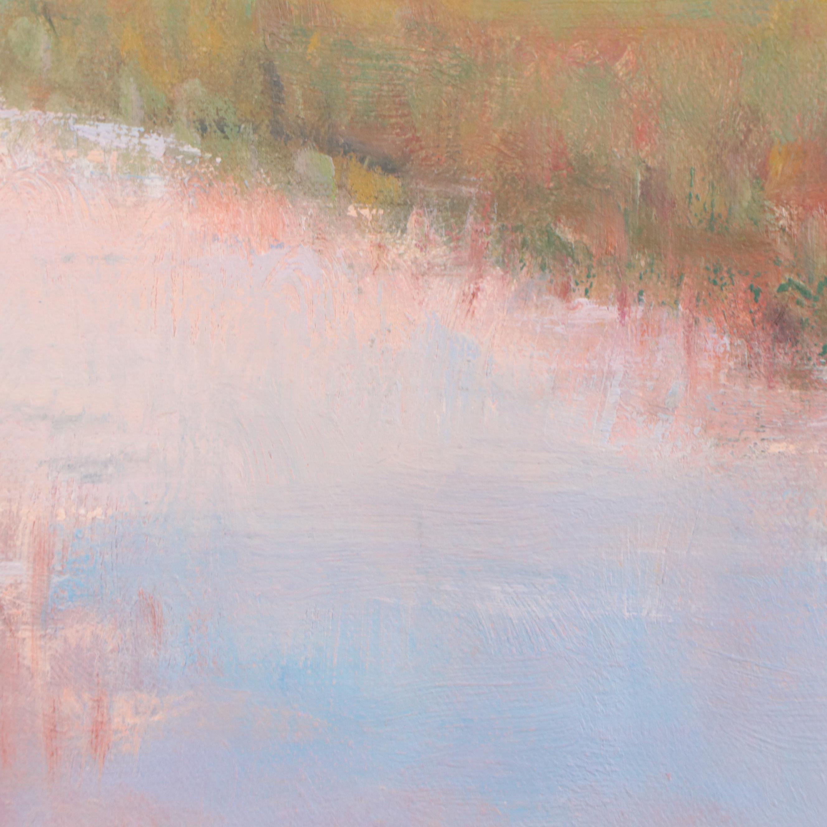 N. Ming Impressionist Style Oil Painting of Marsh Landscape at Sunset ...