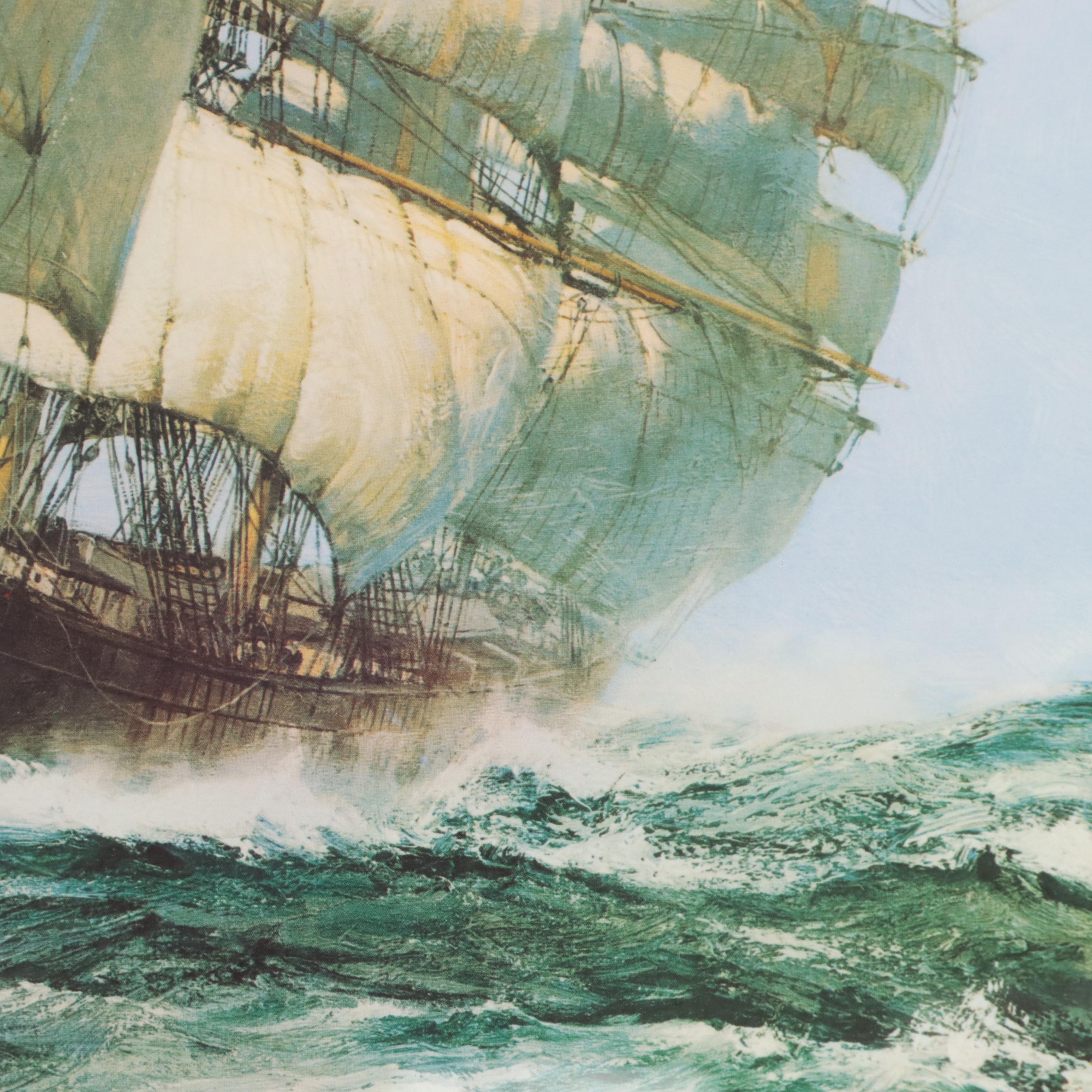 Offset Lithograph After Montague Dawson of Sailing Ships "Ariel and ...