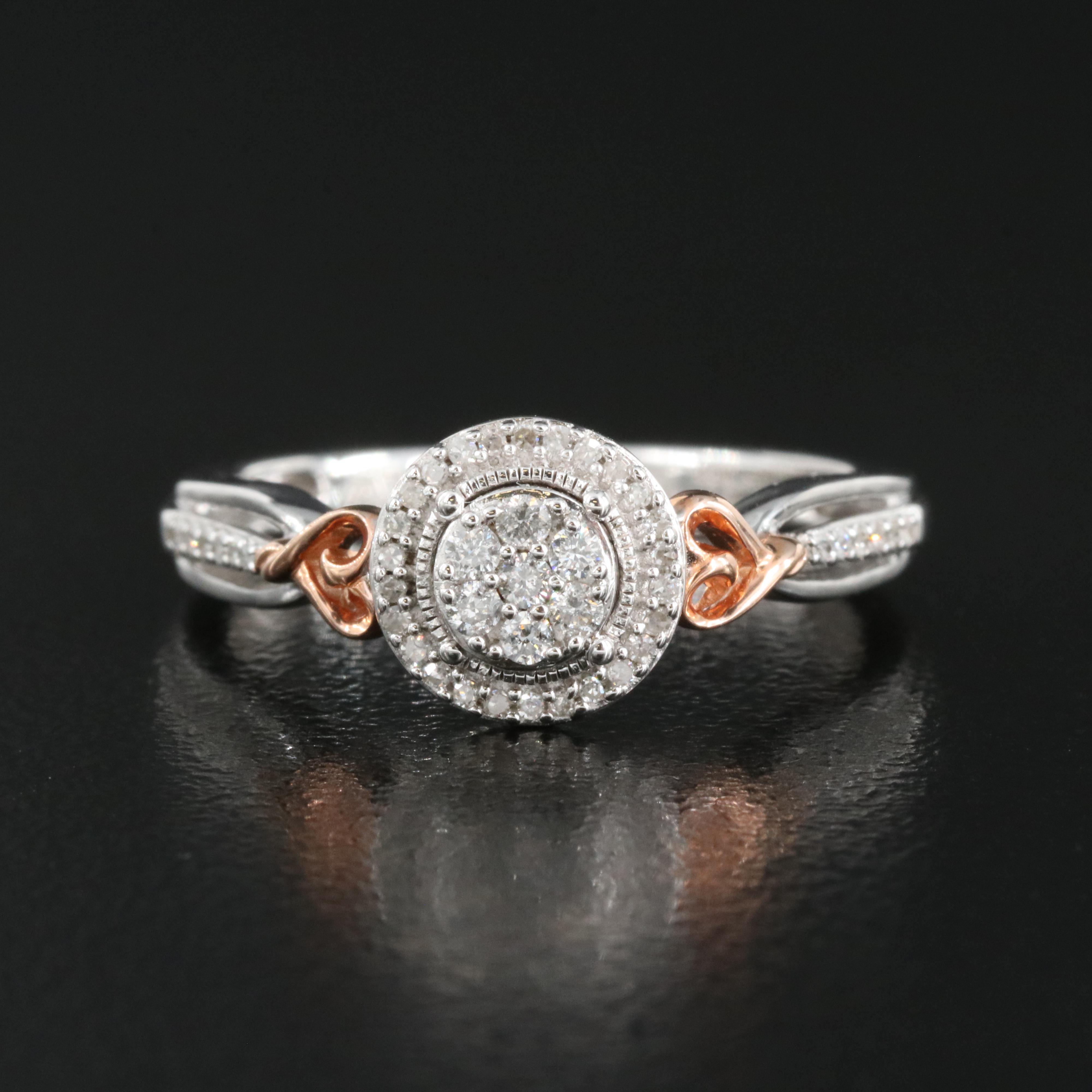 Hallmark Sterling Silver Diamond Ring | EBTH