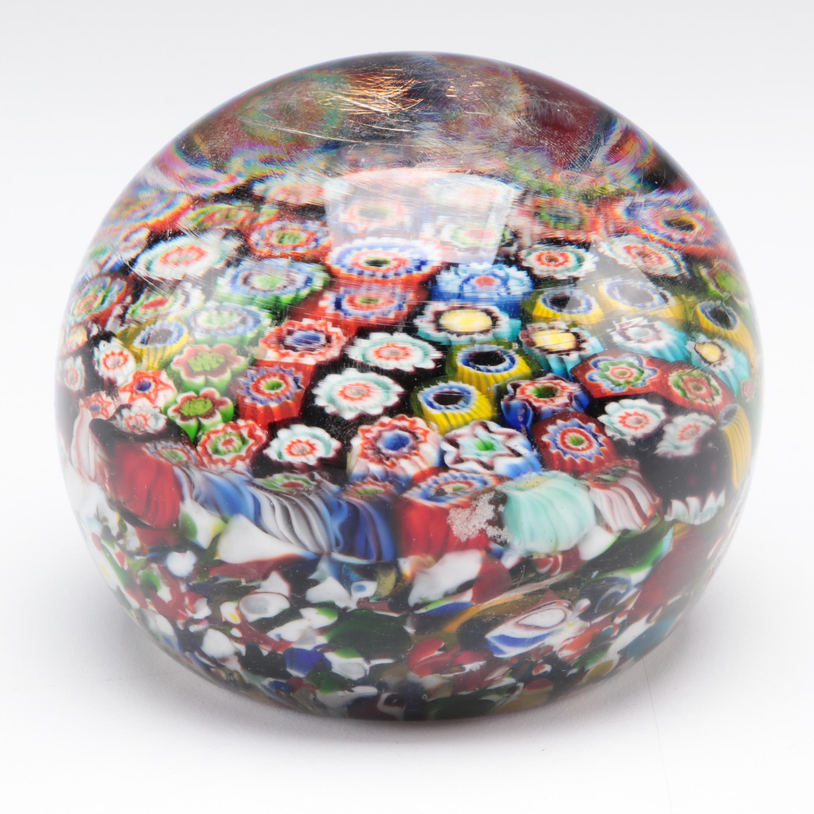 Murano Style Millefiori Glass Paperweights | EBTH