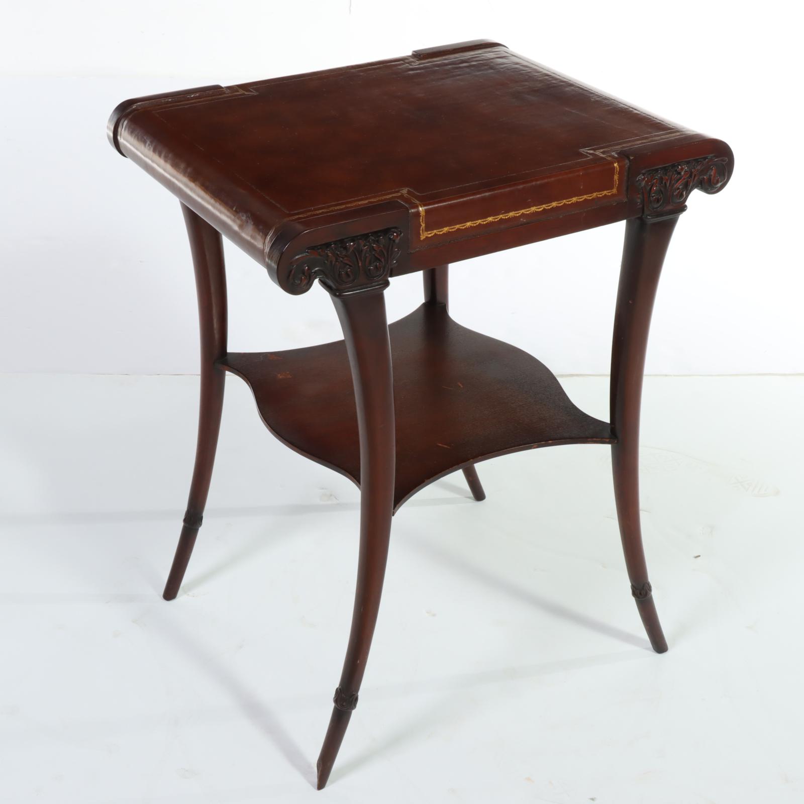 Zangerle Tables Regency Style Mahogany and Leather-Top Side Table, Mid ...