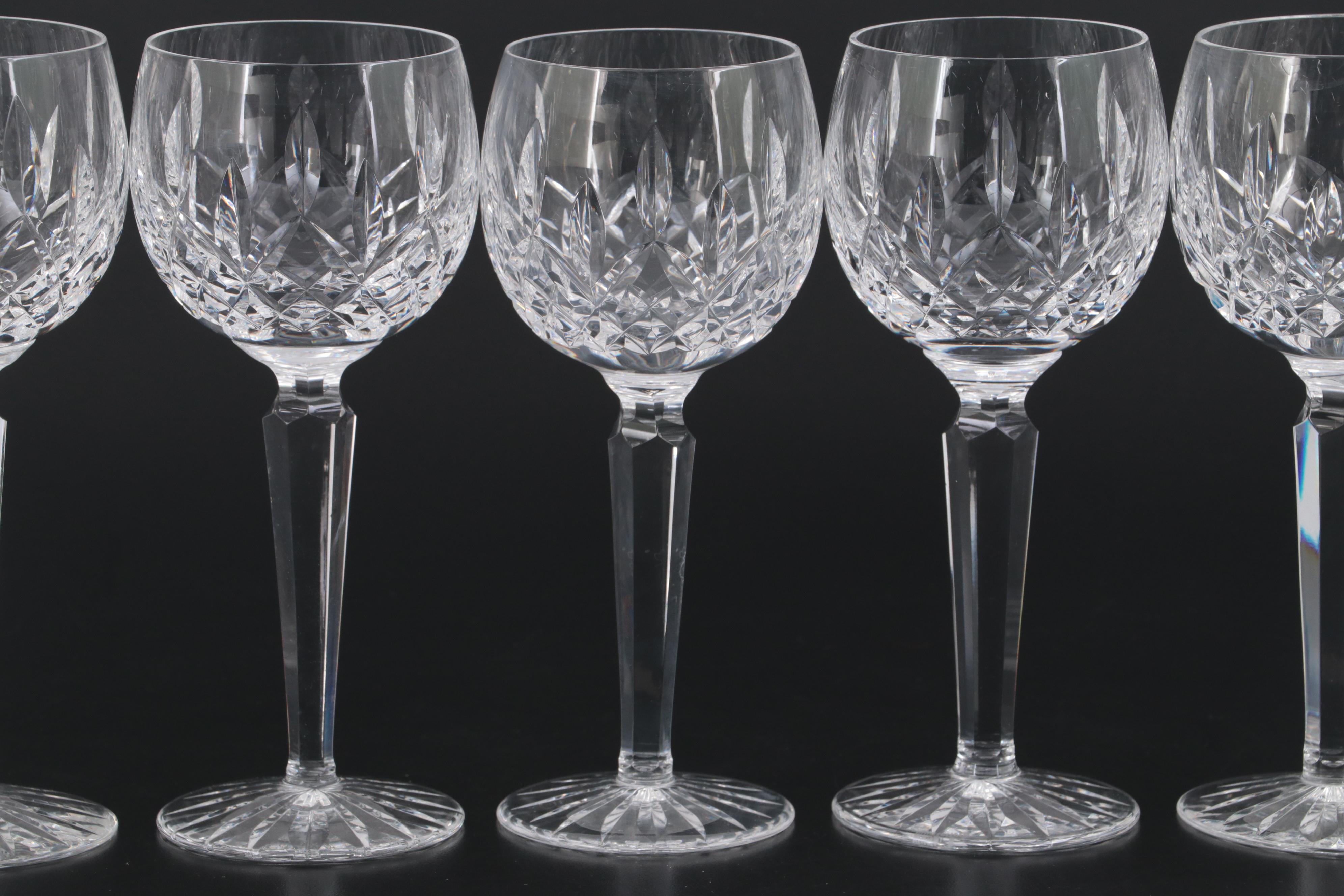 Waterford Crystal "Lismore" Wine Hock Glasses, Mid/Late 20th Century | EBTH