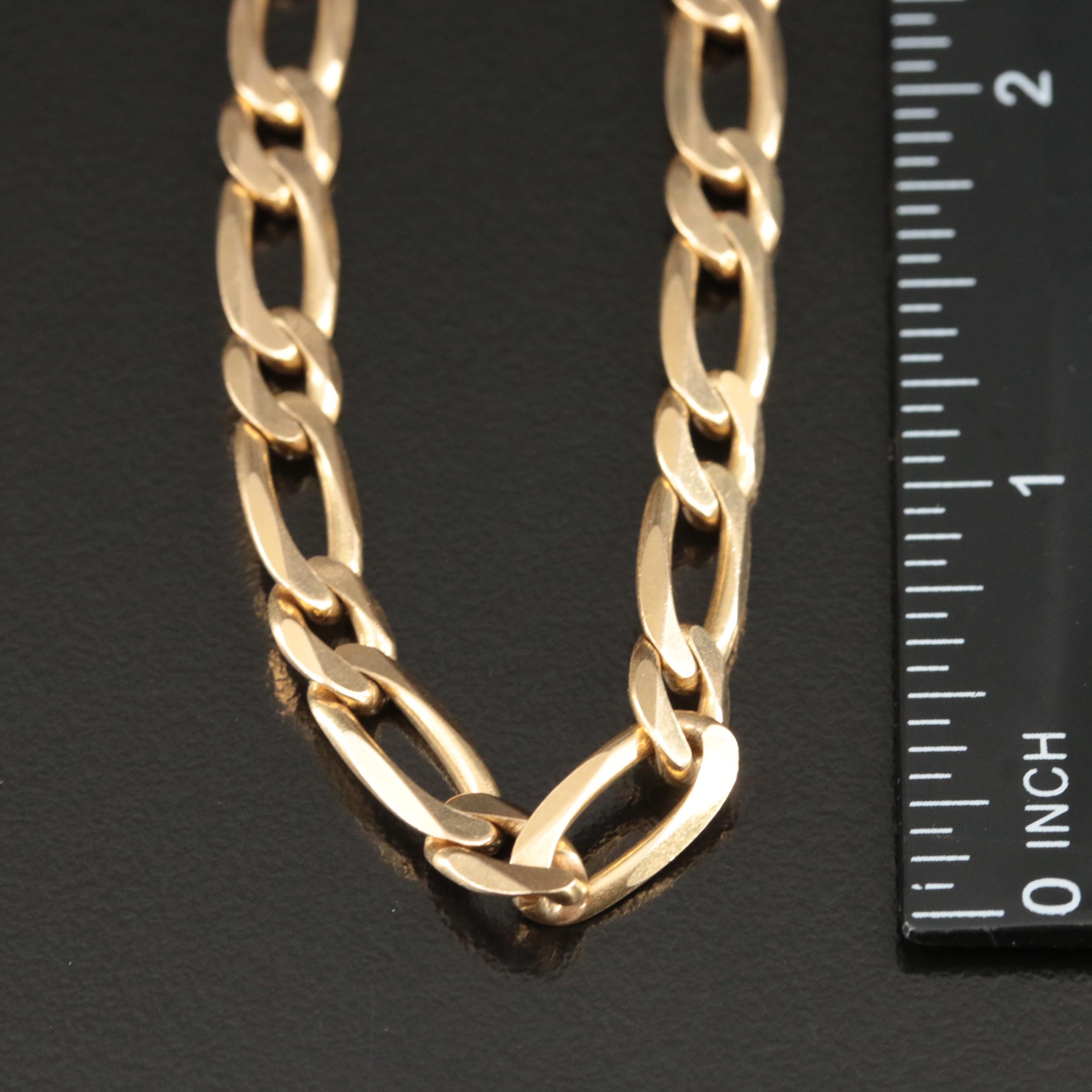 Italian 14K Fancy Curb Chain Necklace | EBTH