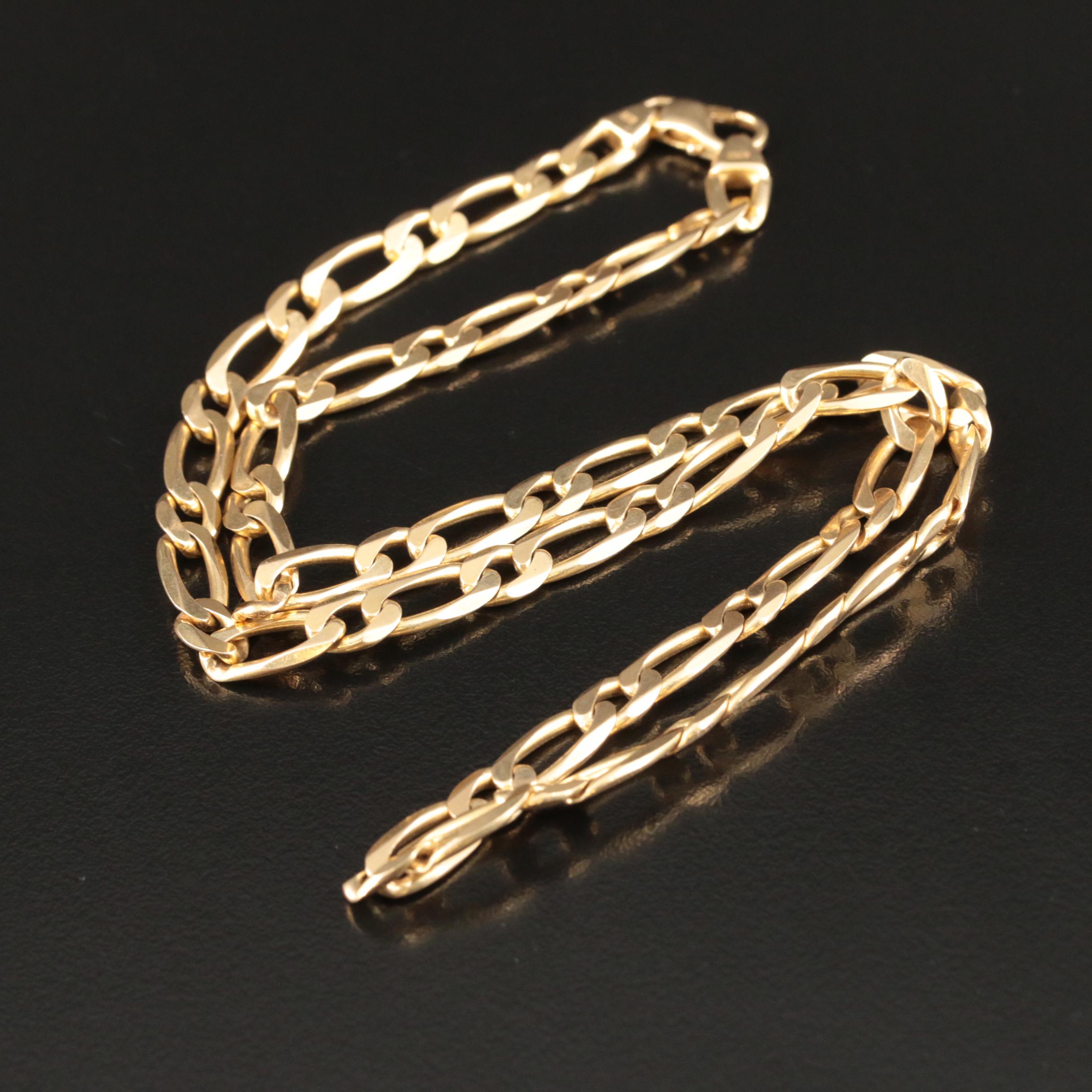 Italian 14K Fancy Curb Chain Necklace | EBTH
