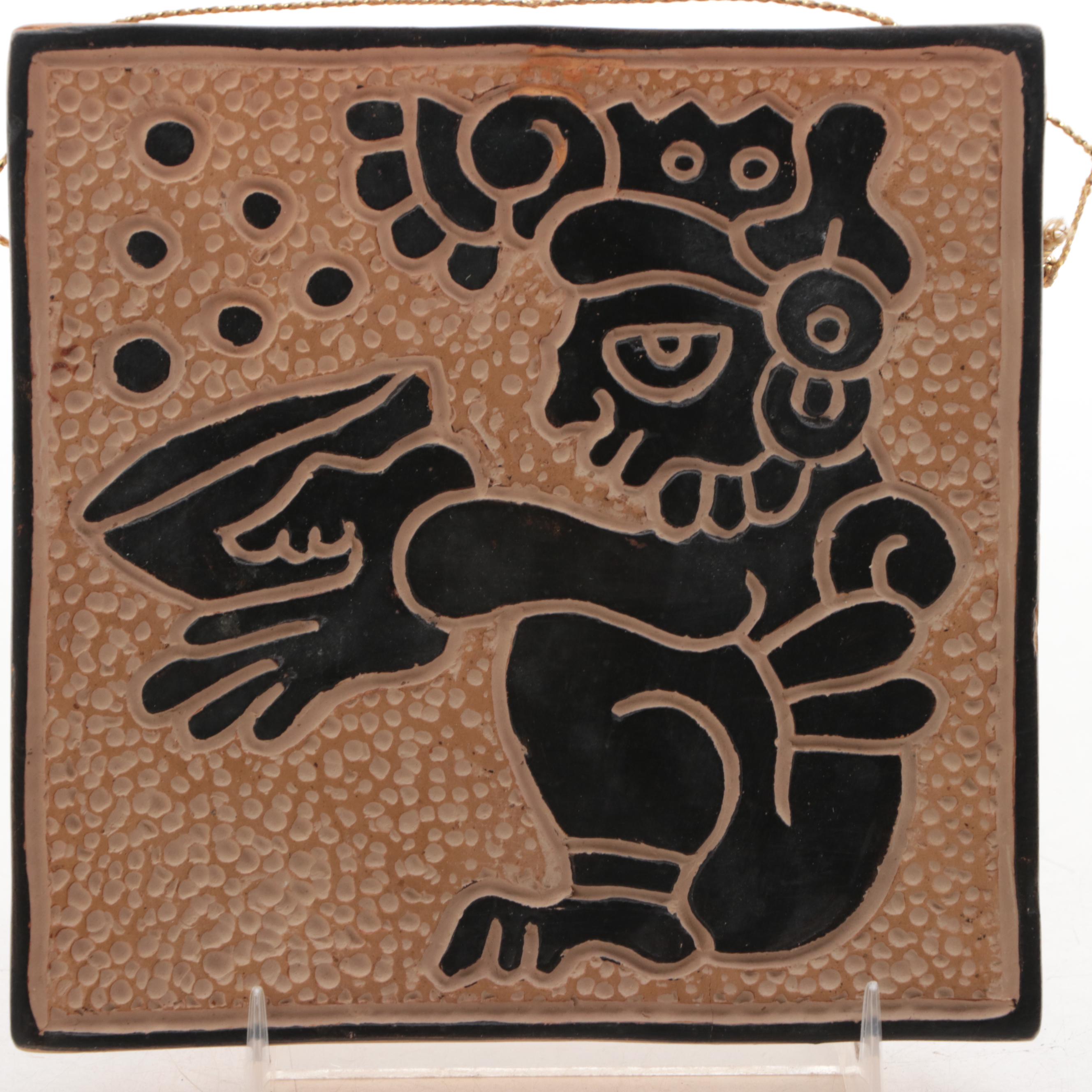 Six Nations Mohawk Pottery with Aztec Style Clay Tile | EBTH
