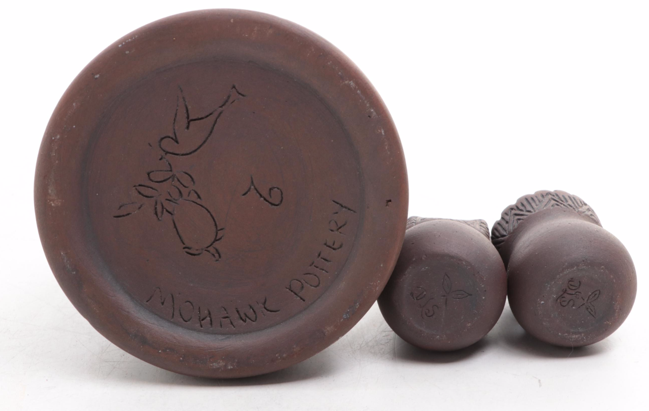 Six Nations Mohawk Pottery with Aztec Style Clay Tile | EBTH