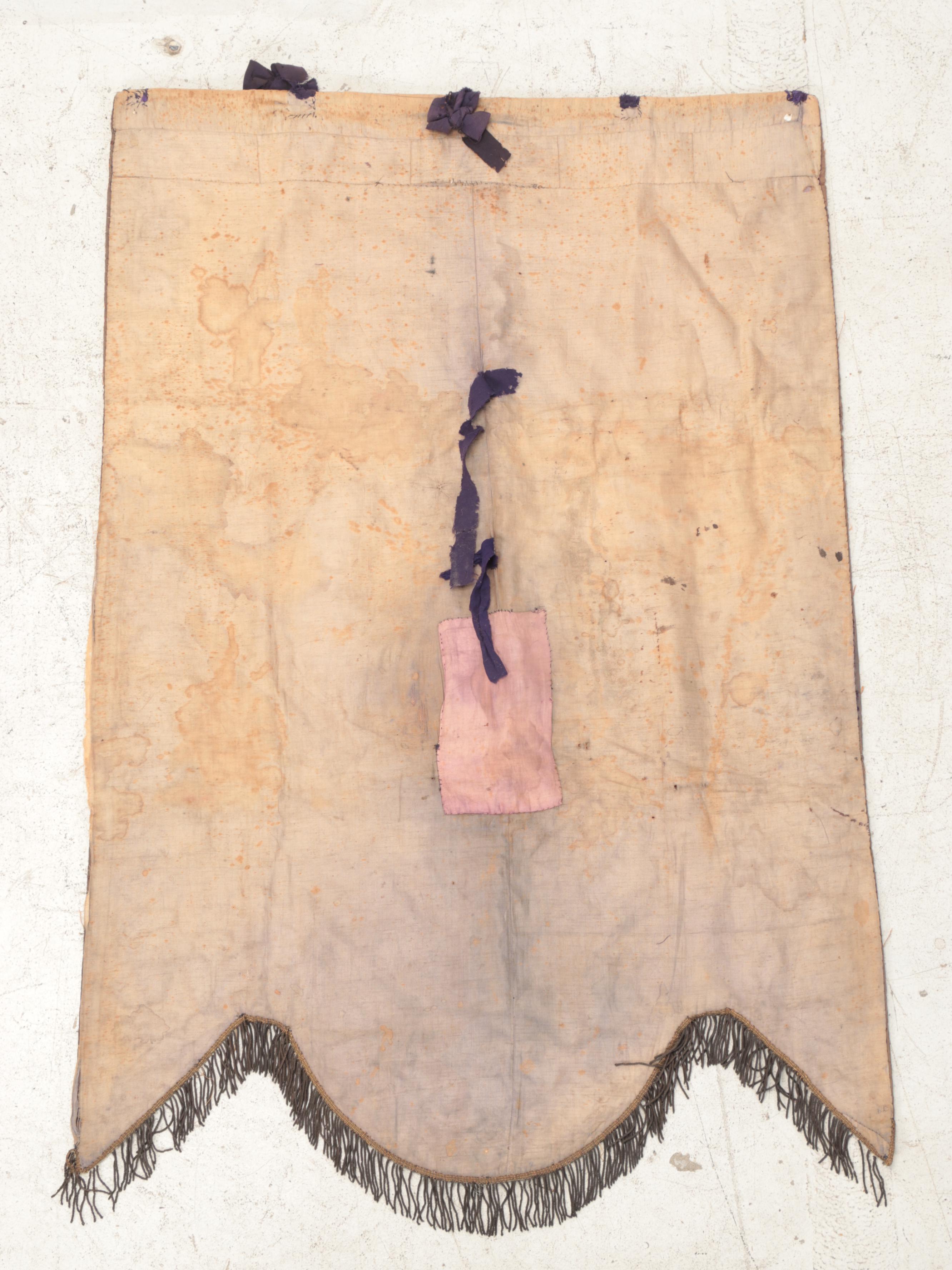 Peruvian Silk and Embroidered Processional Banner "Señor Crucificado ...