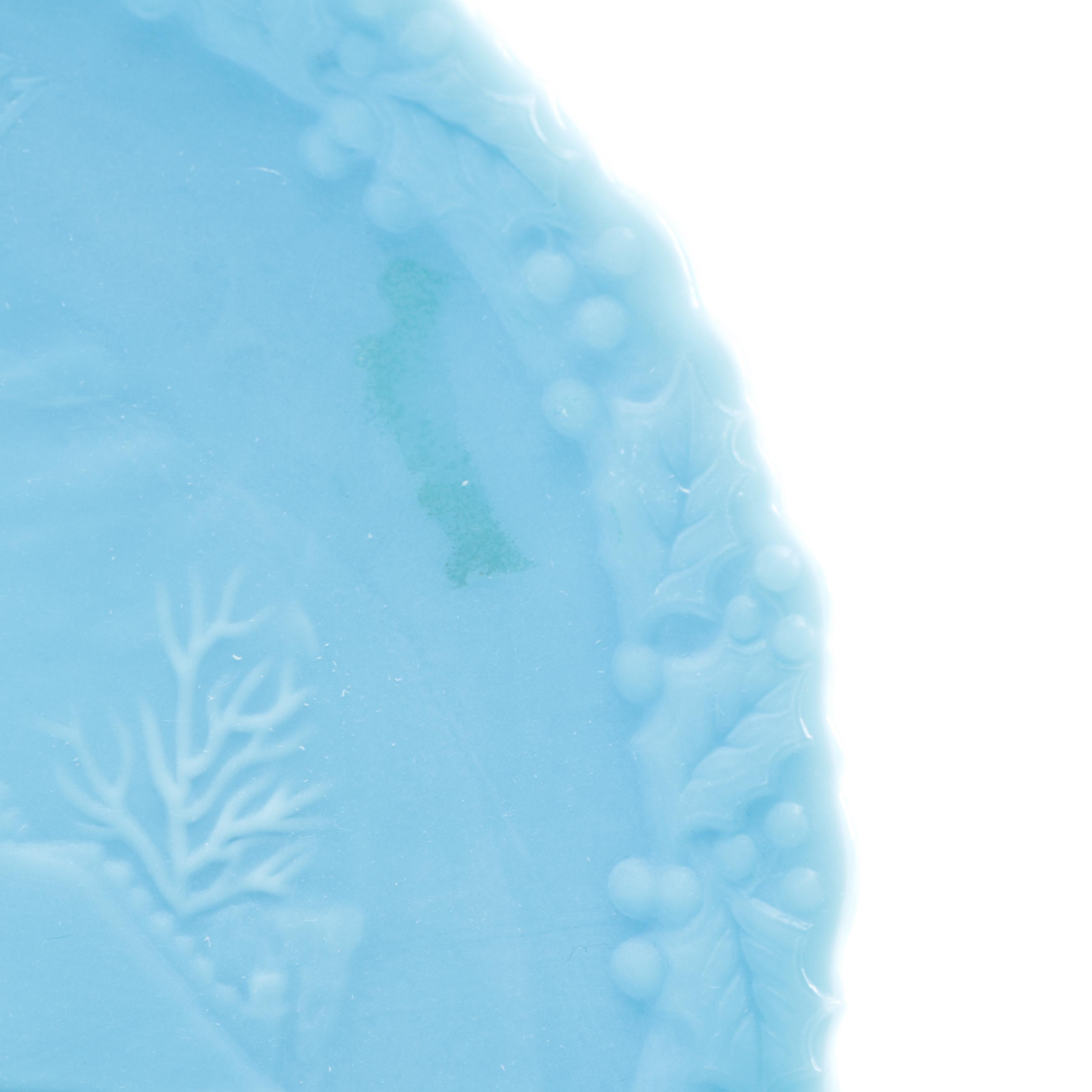 Fenton Blue Satin Glass Collector Plates, 1970s | EBTH