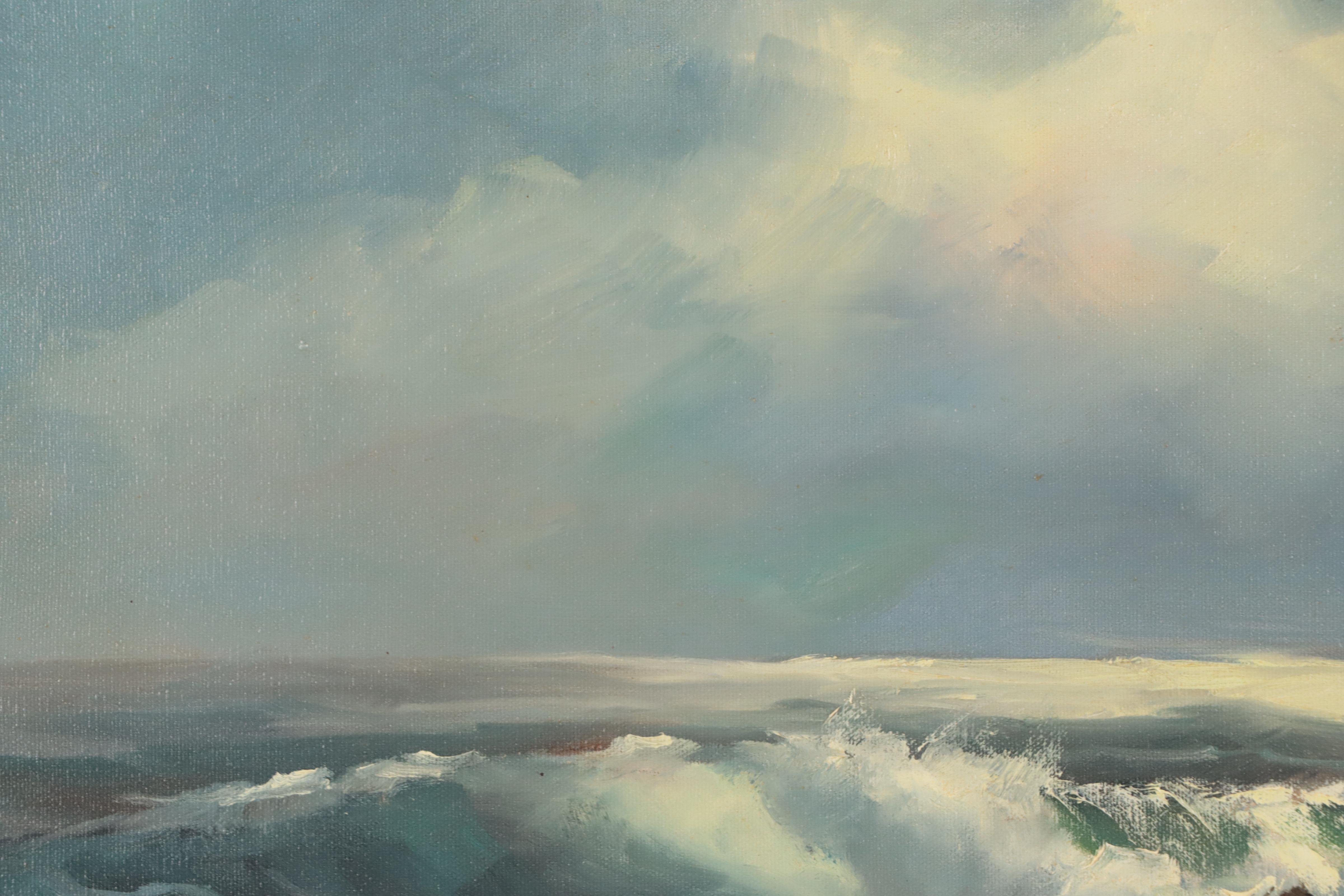 Robert Wee Seascape Oil Painting, Mid to Late 20th Century | EBTH