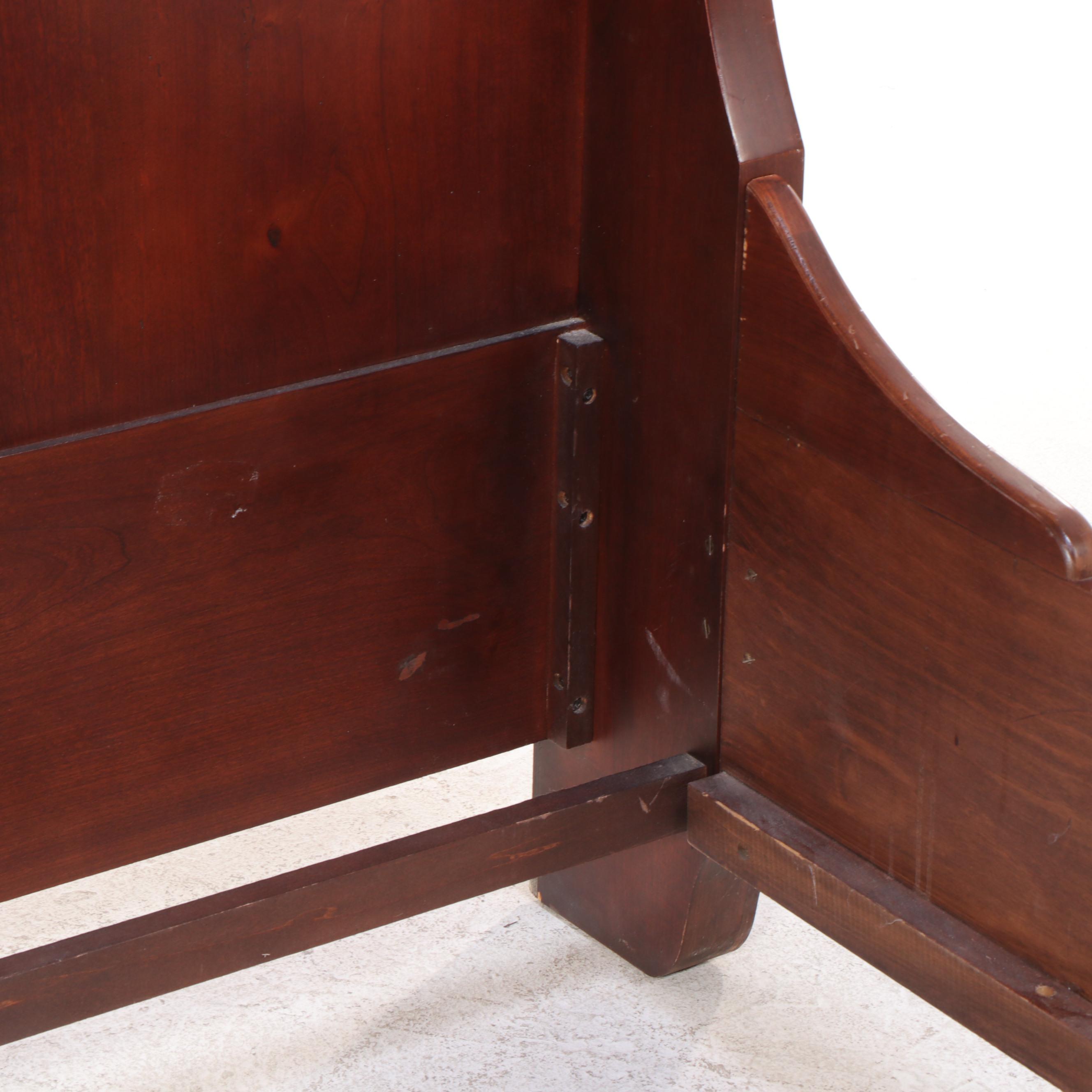 Louis Philippe Style Cherrywood and Maple Queen Size Sleigh Bed Frame ...