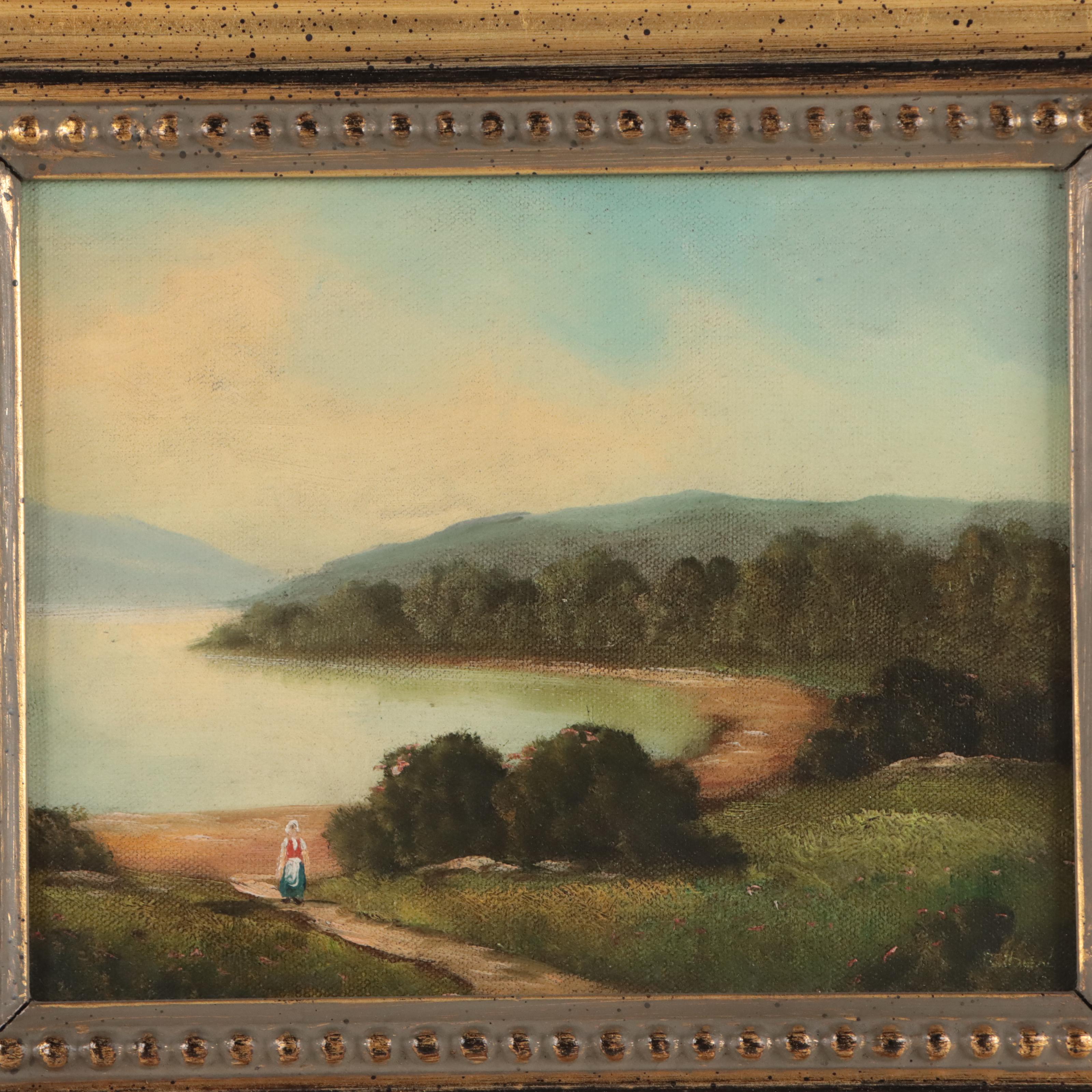 River Valley Landscape Oil Painting | EBTH