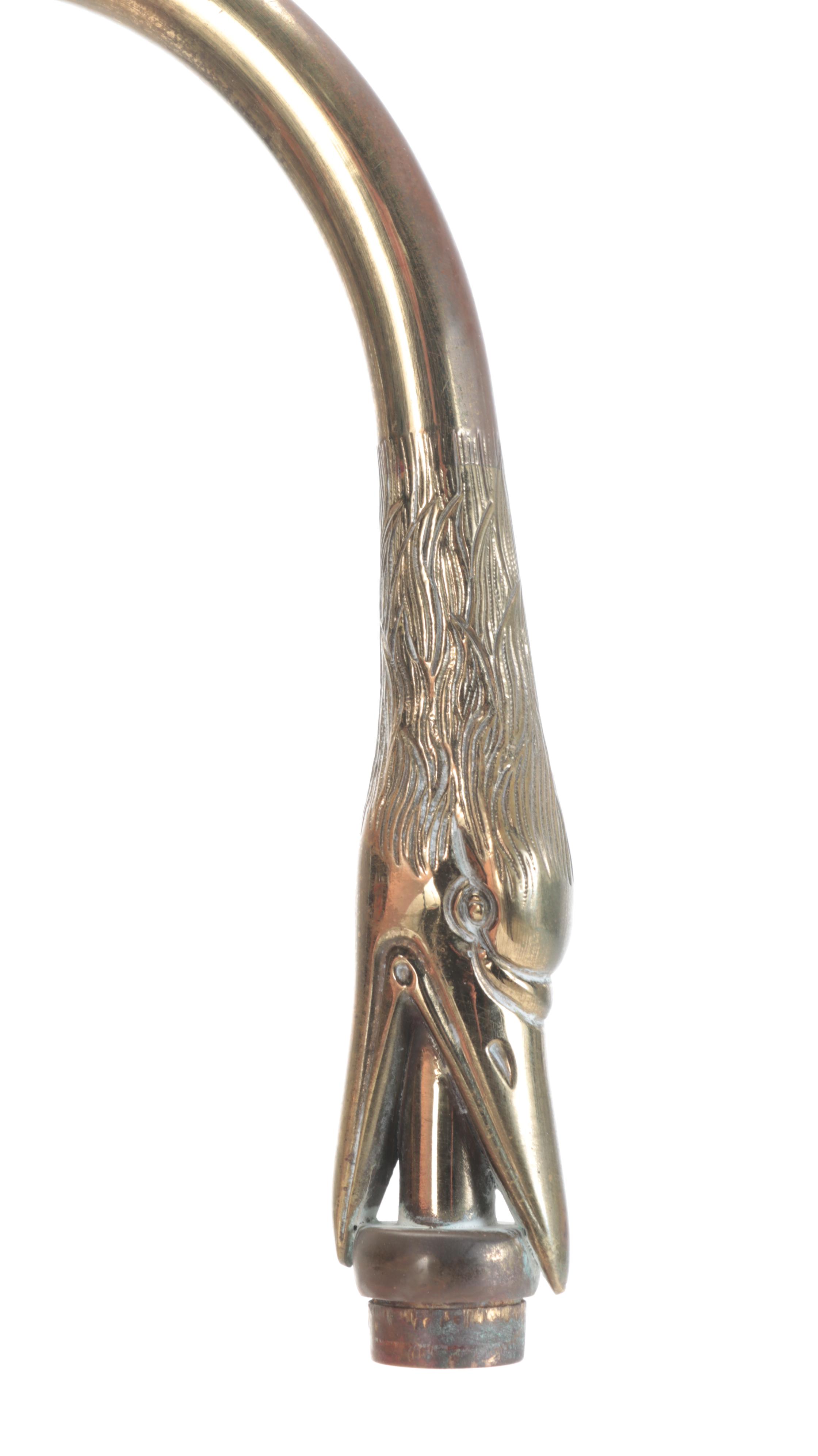 Sherle Wagner 22K Gold Plated Brass Swan Sink Faucet with Drain | EBTH