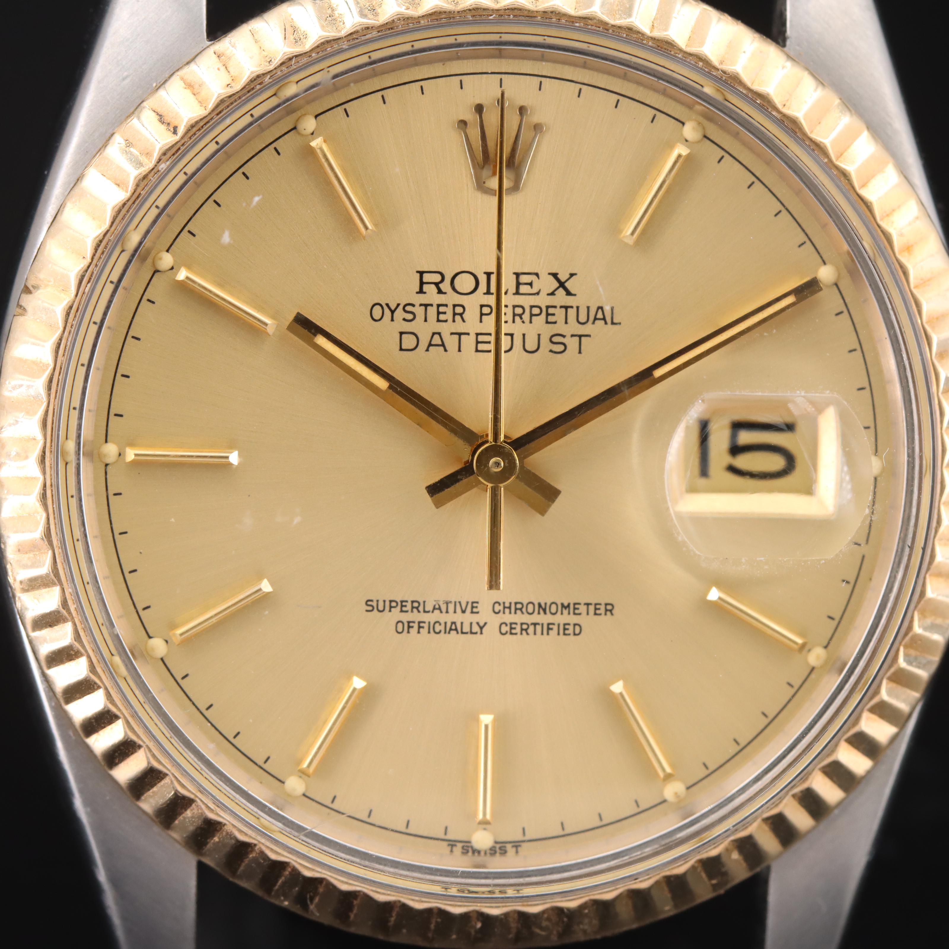 1980 Rolex Datejust 18K and Stainless Steel Wristwatch | EBTH