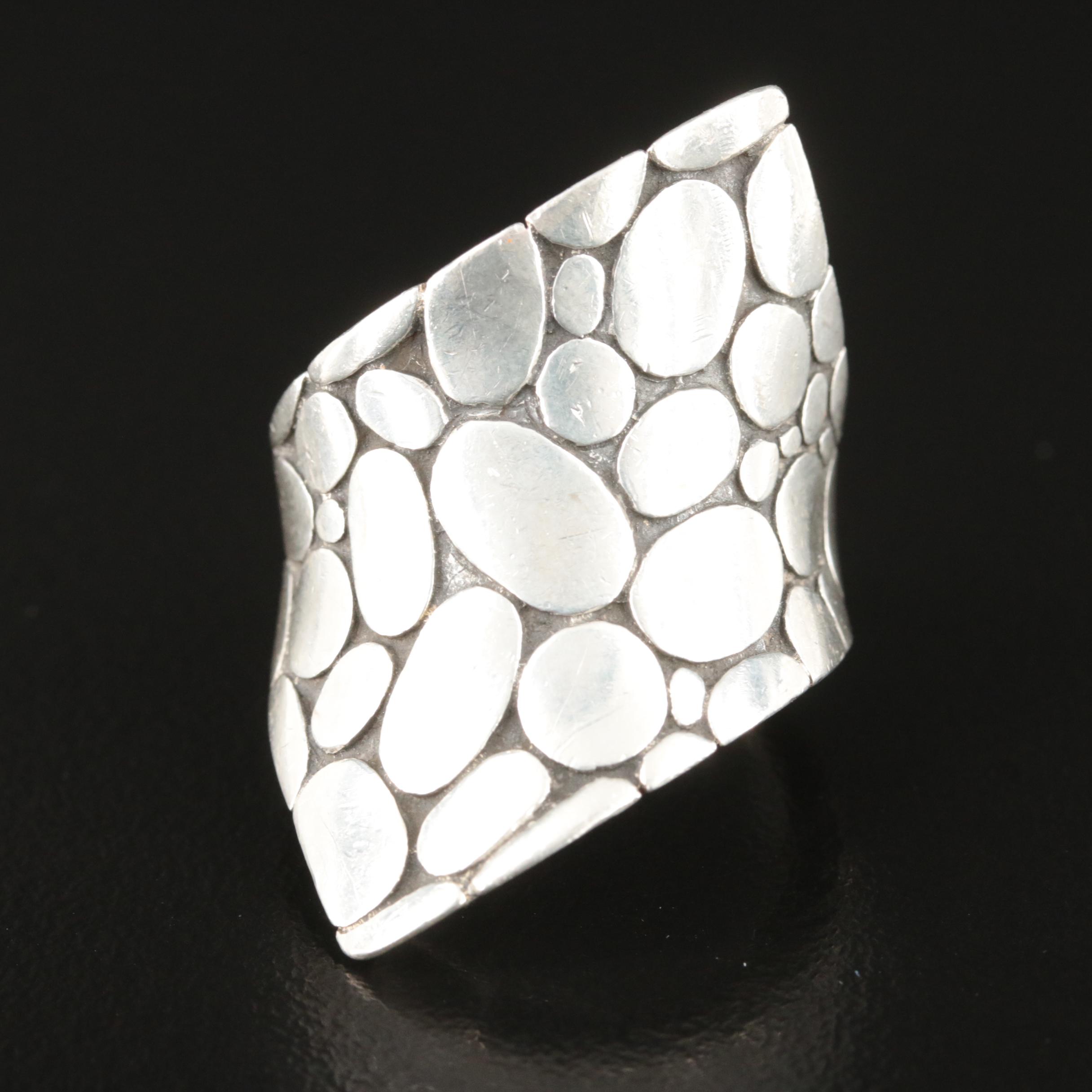 John Hardy Kali Pebble Sterling Contour Ring | EBTH