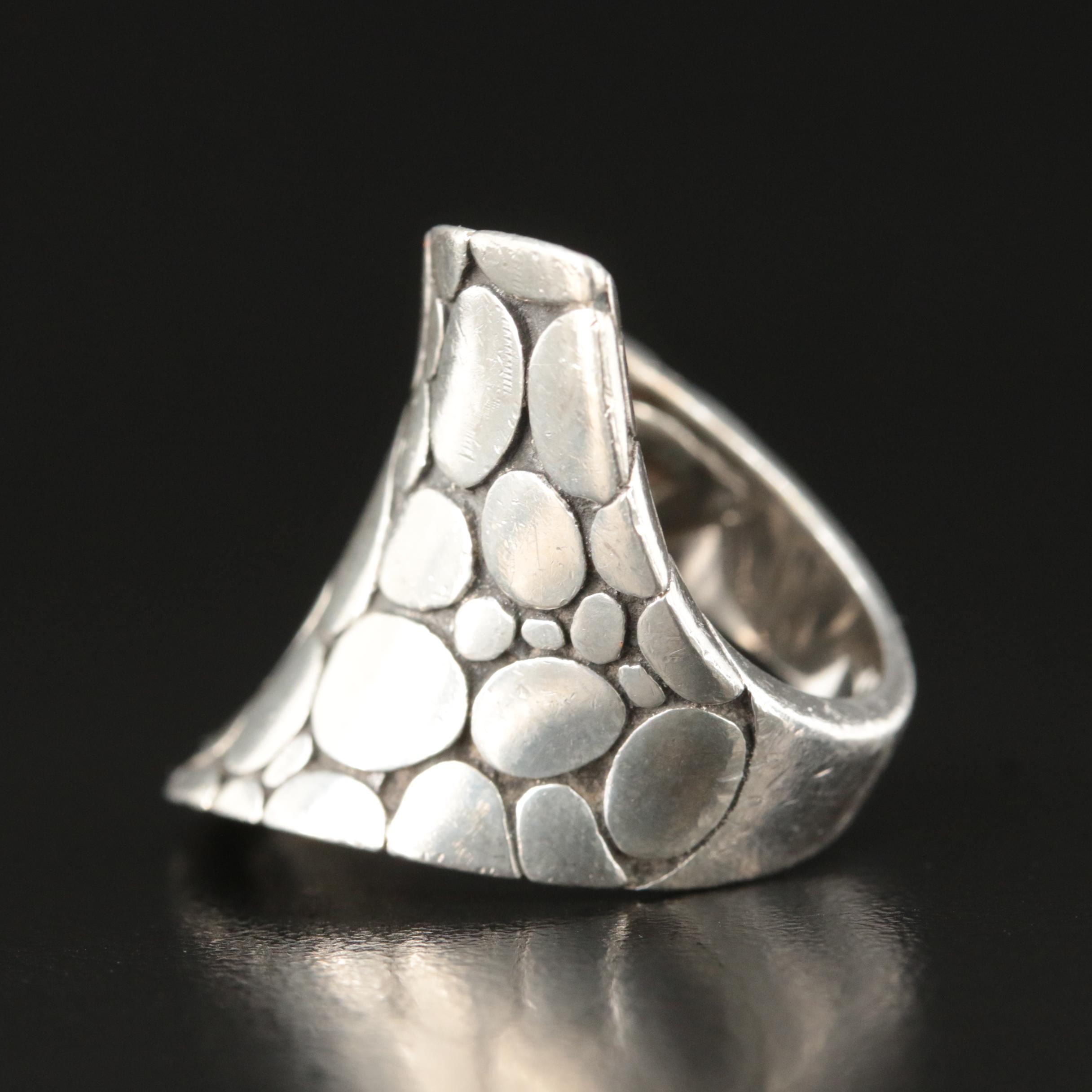 John Hardy Kali Pebble Sterling Contour Ring | EBTH