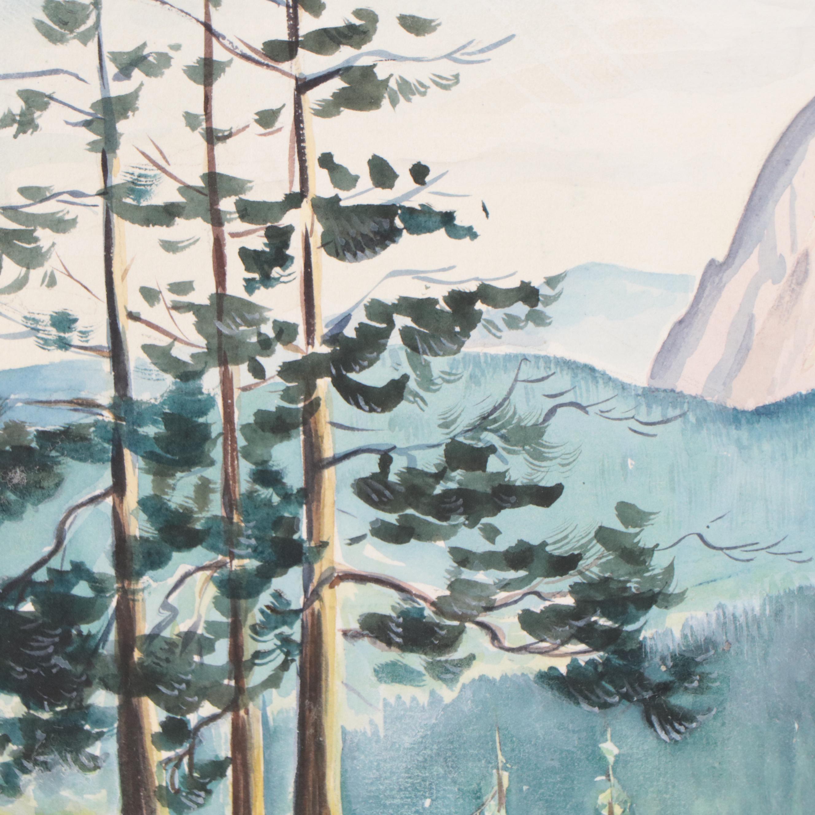 Dan Burne Jones Landscape Watercolor Painting "Hermit's Peak, New ...
