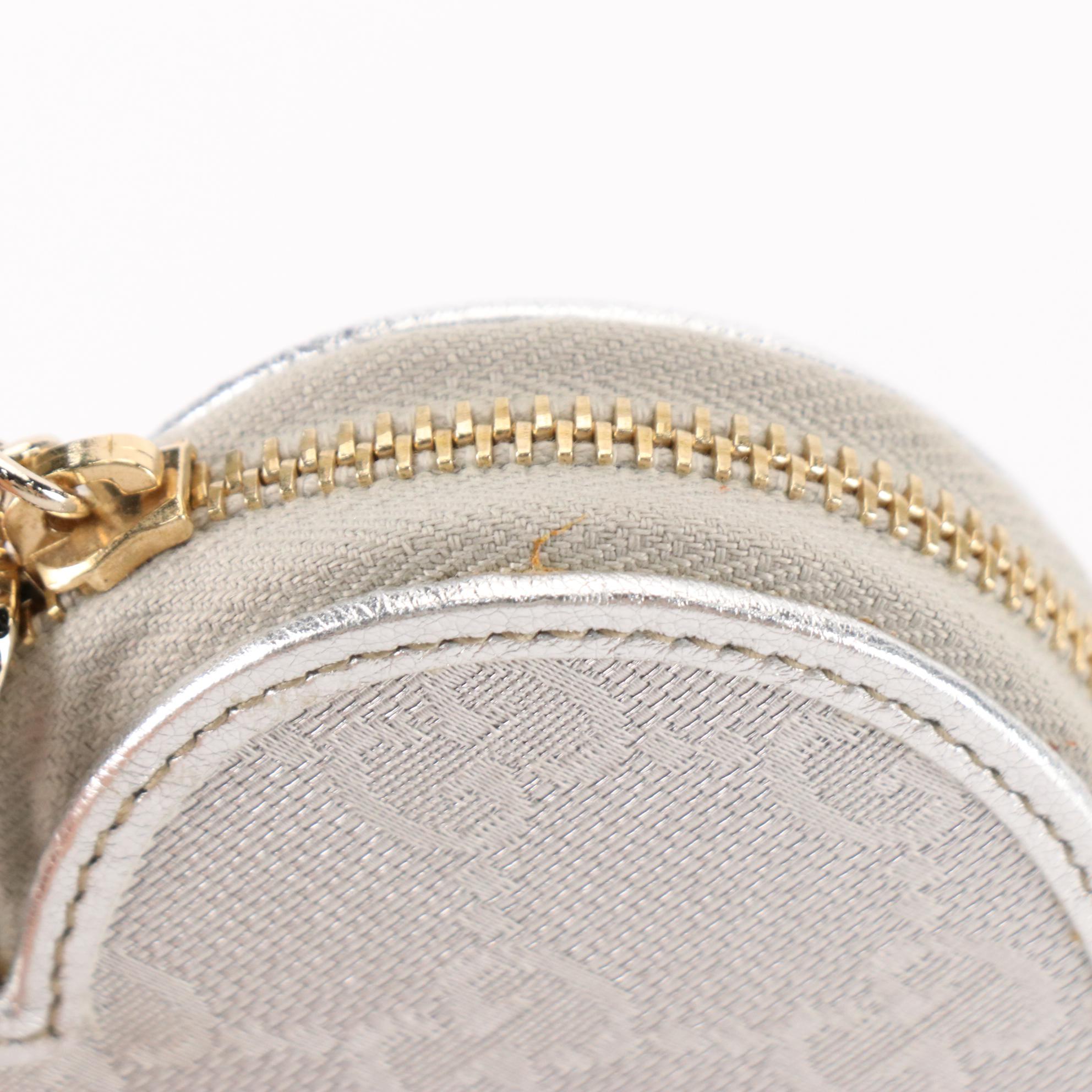 Gucci GG Metallic Canvas and Leather Heart Shaped Coin Purse with Box ...