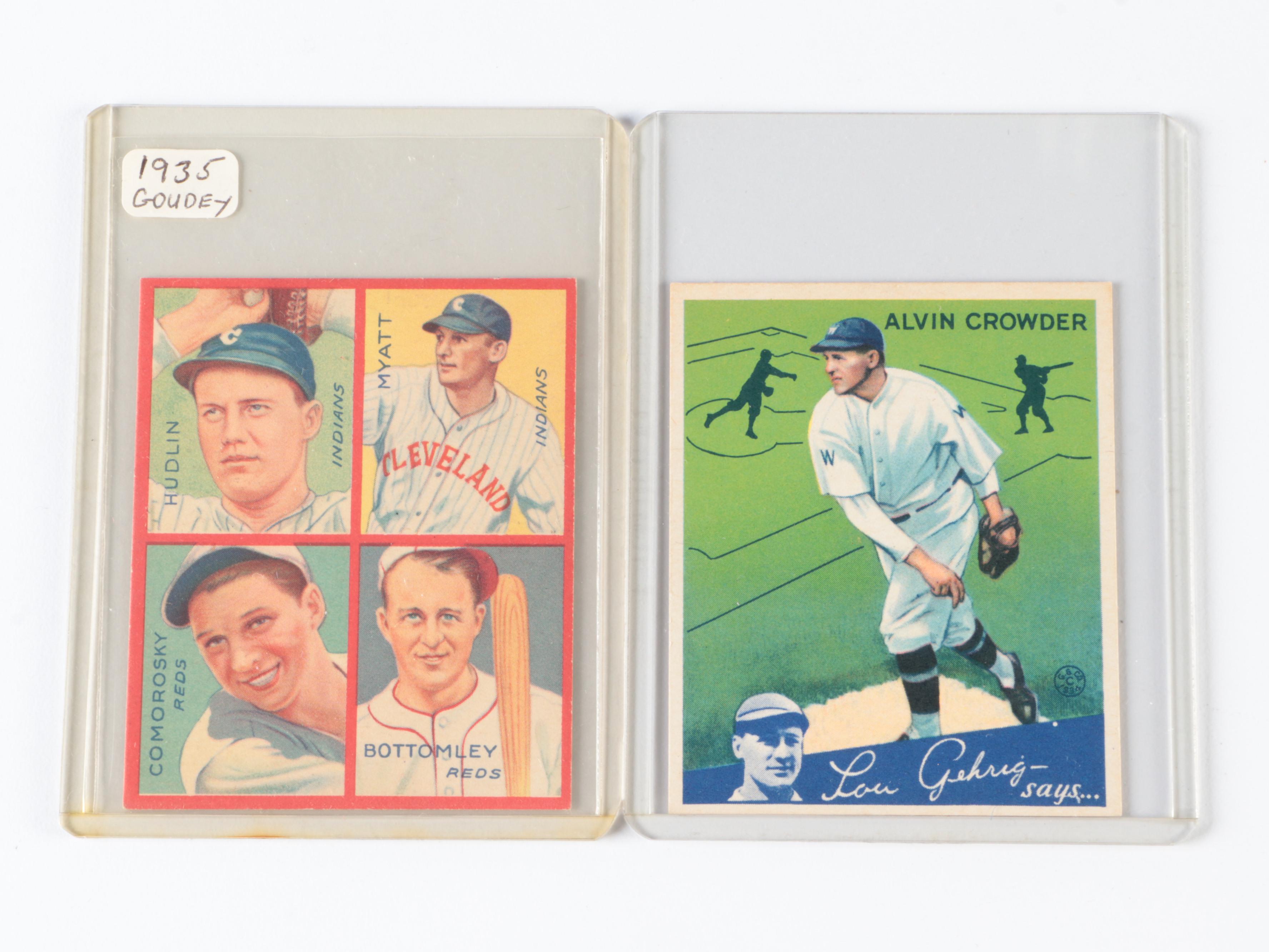 1934–1935 Goudey Baseball Cards with Koening PSA 8, Crowder and More | EBTH