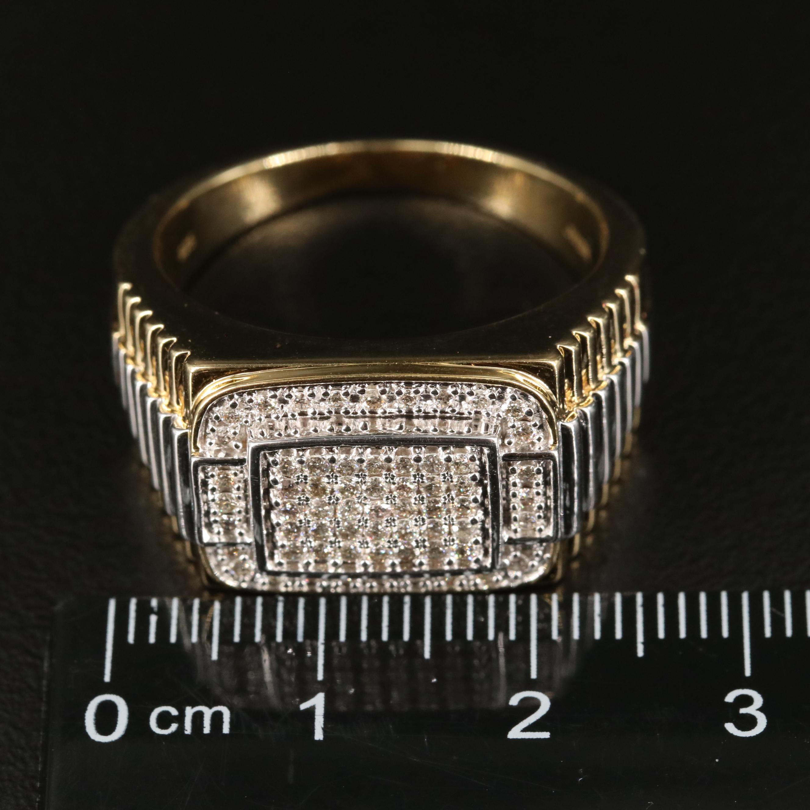 Sterling Diamond Block Ring | EBTH