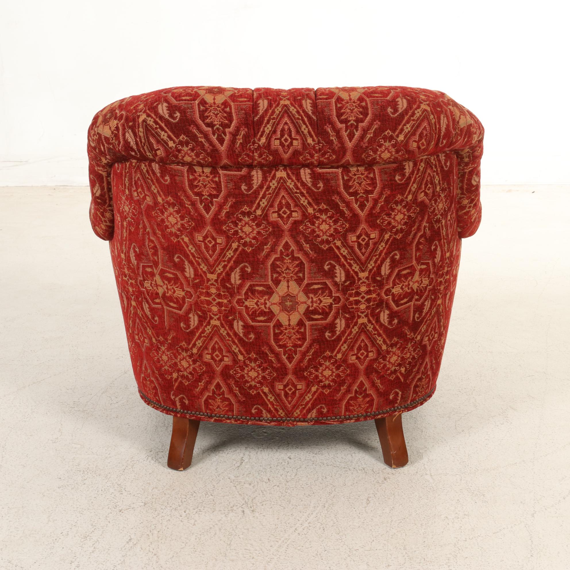 Baker Furniture Custom-Upholstered Roll-Arm Armchair | EBTH