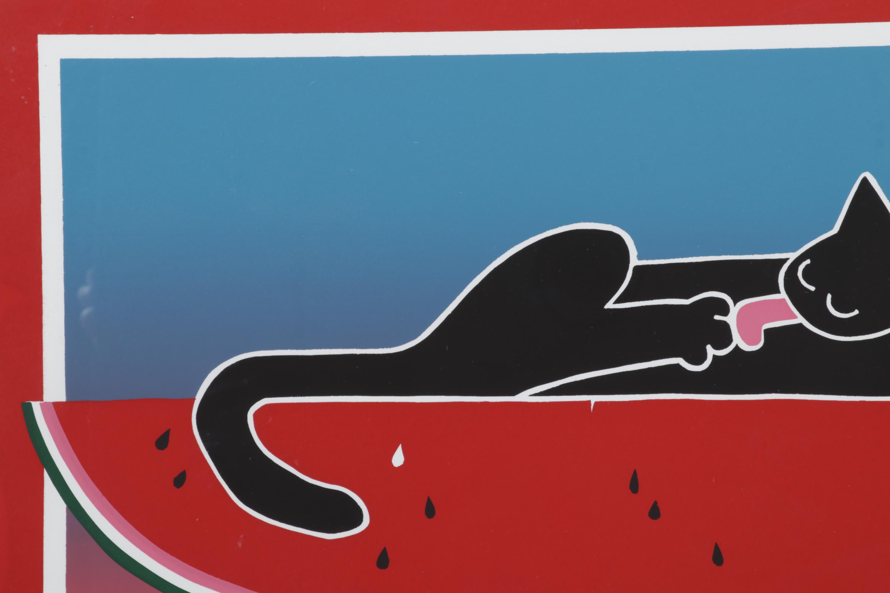 Teresa Farr Serigraph "Melon Cat," 1989 | EBTH