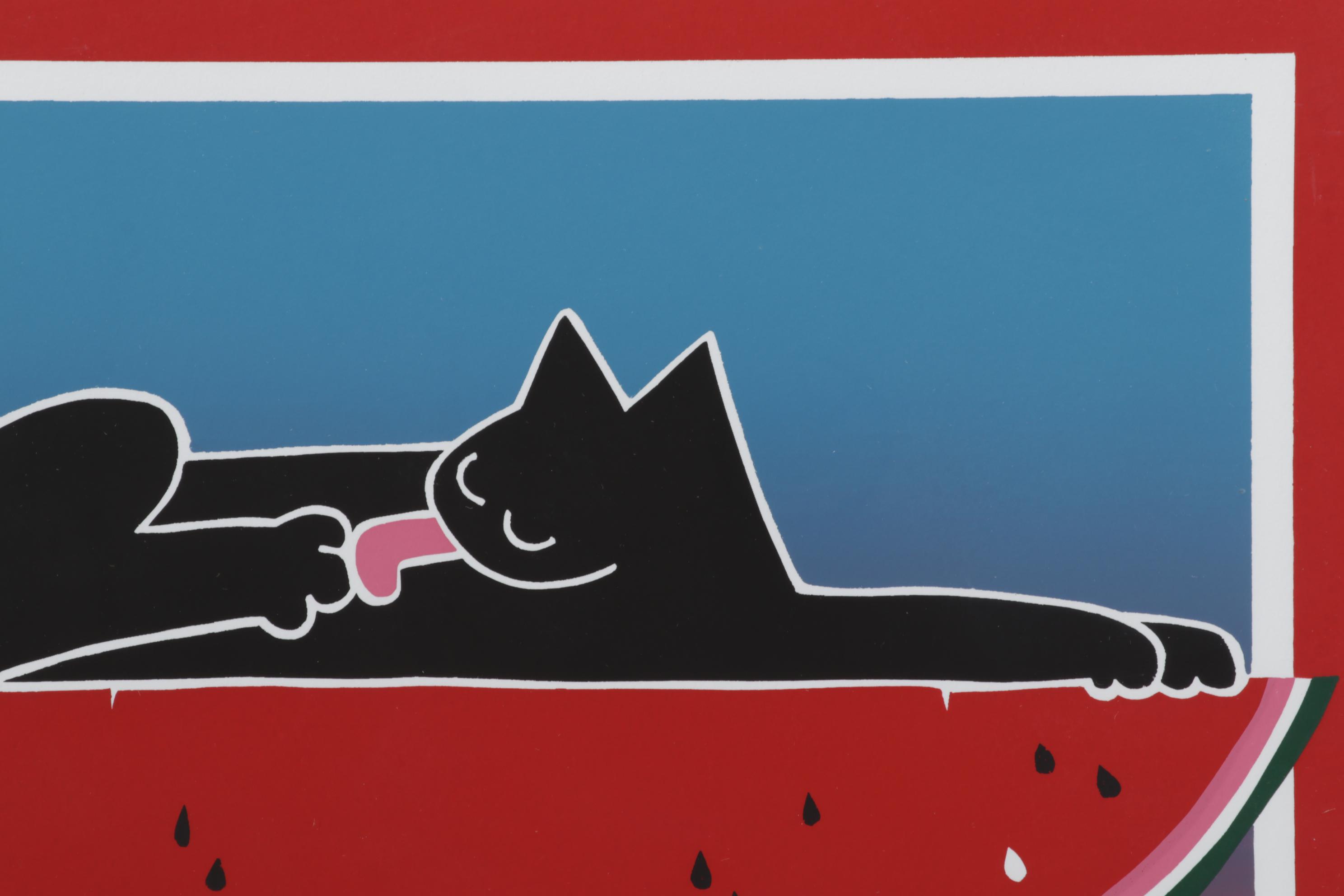 Teresa Farr Serigraph "Melon Cat," 1989 | EBTH