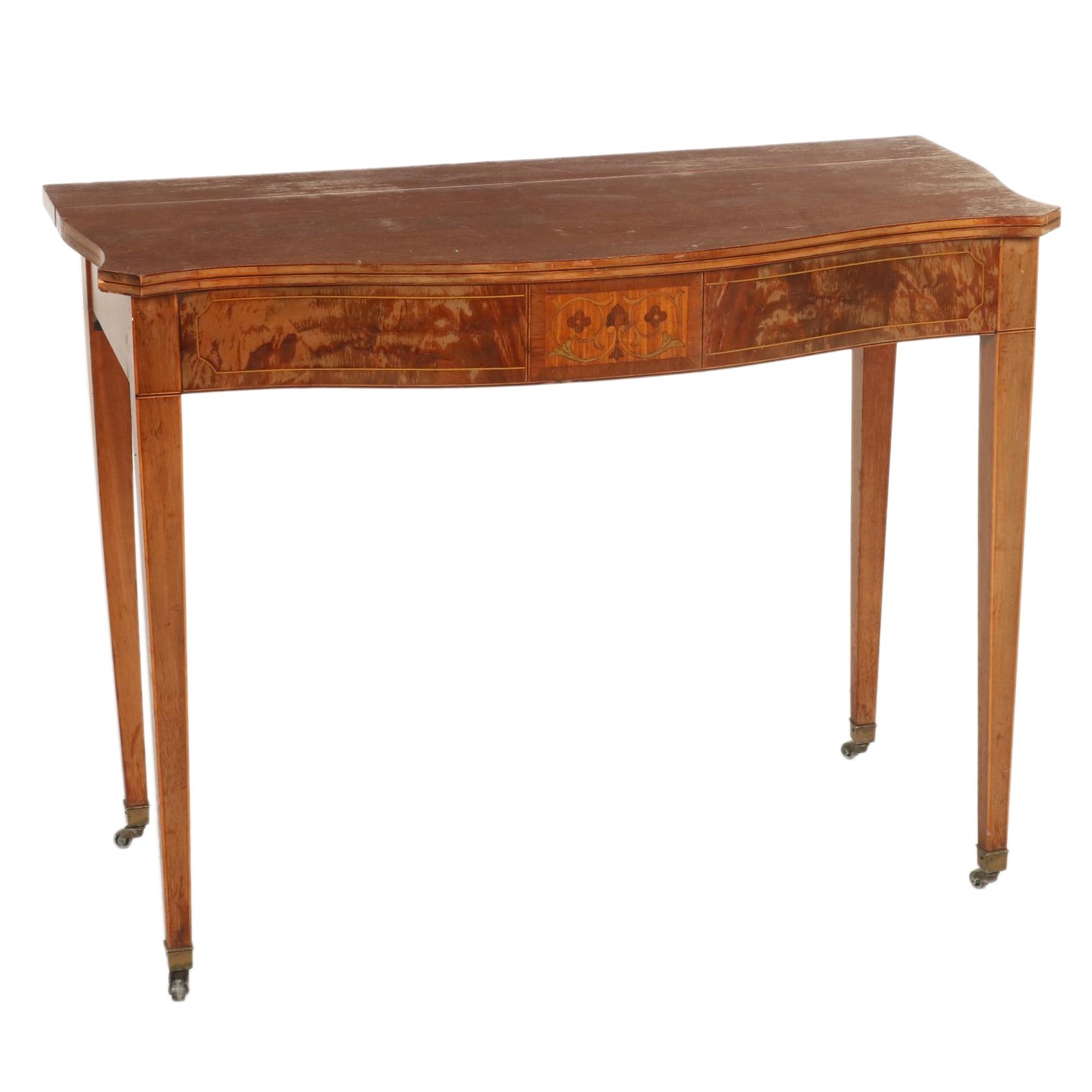 Federal Style Mahogany and Marquetry Extension Console Table | EBTH