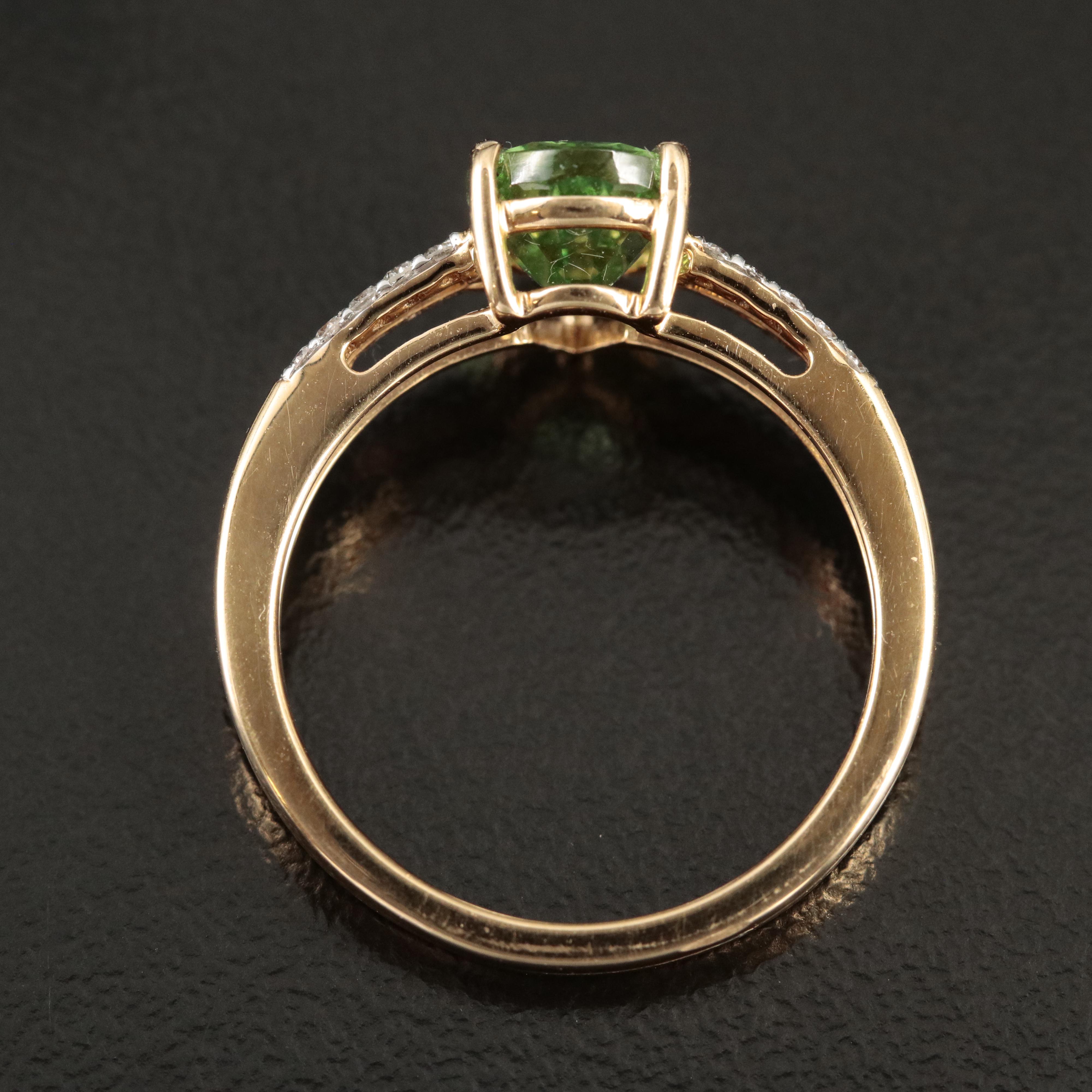 18K 2.21 CT Tsavorite and Diamond Ring | EBTH