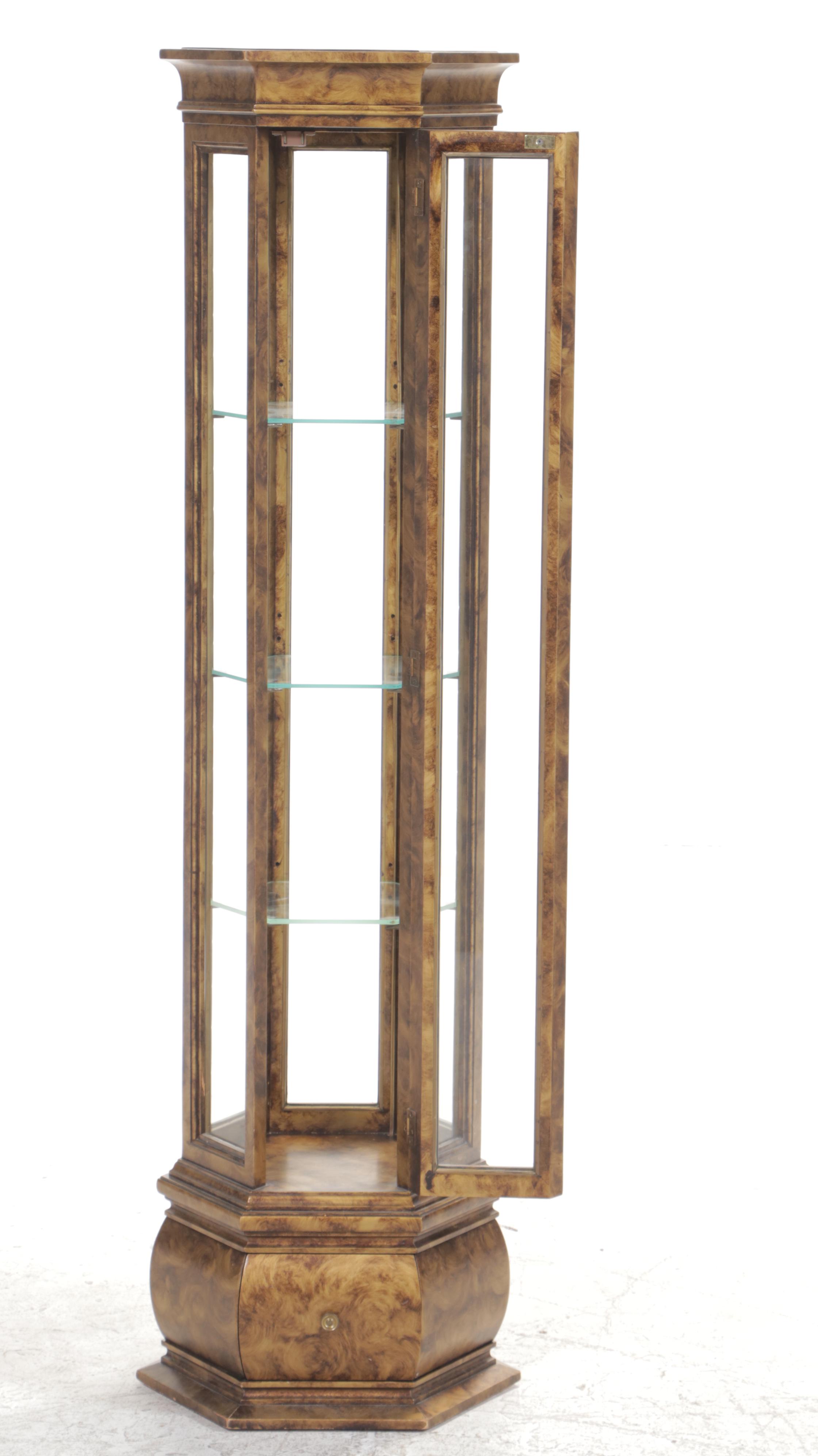 Mottled Gold Finish Illuminated Display Cabinet | EBTH