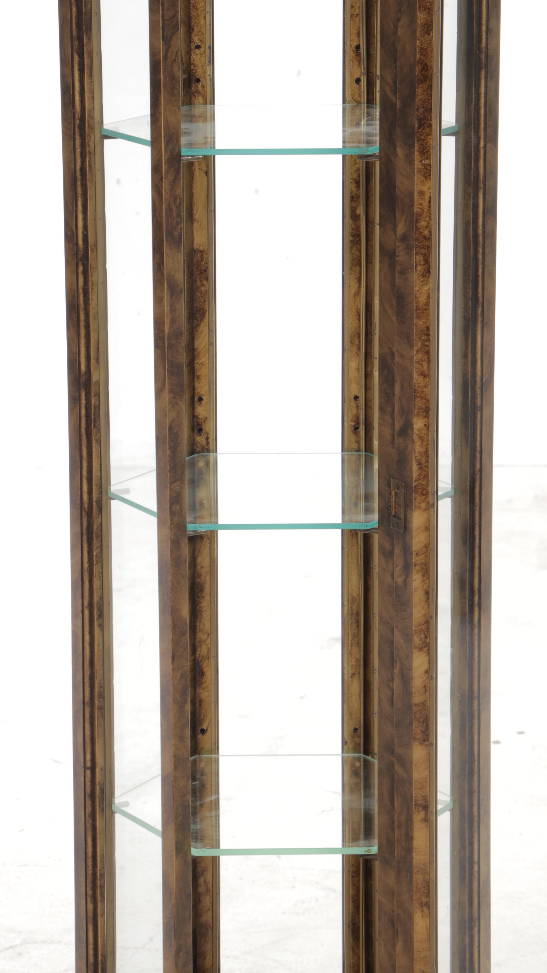 Mottled Gold Finish Illuminated Display Cabinet | EBTH