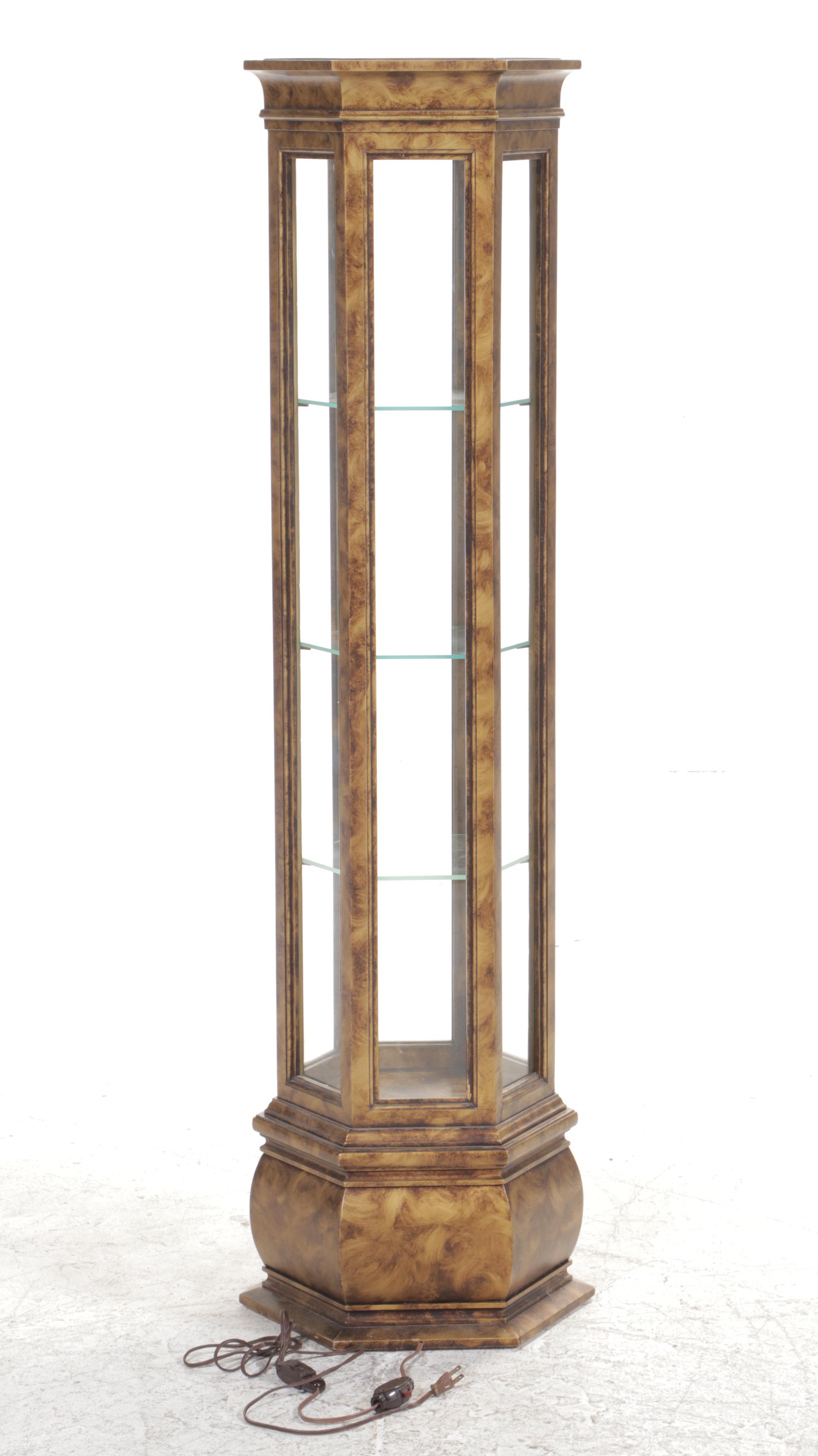 Mottled Gold Finish Illuminated Display Cabinet | EBTH