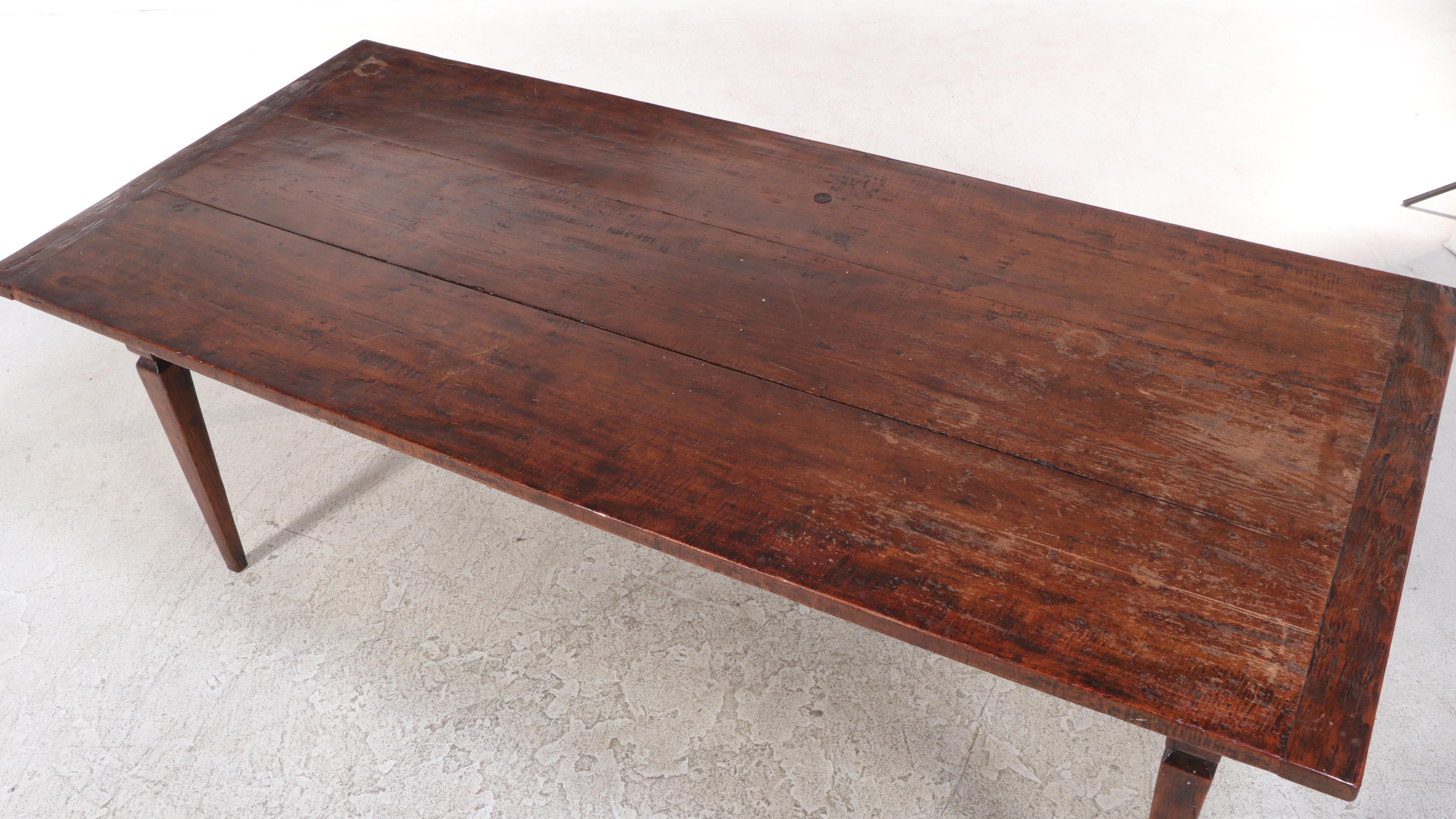 French Provincial Oak Breadboard Top Work Table, 18th or 19th Century ...