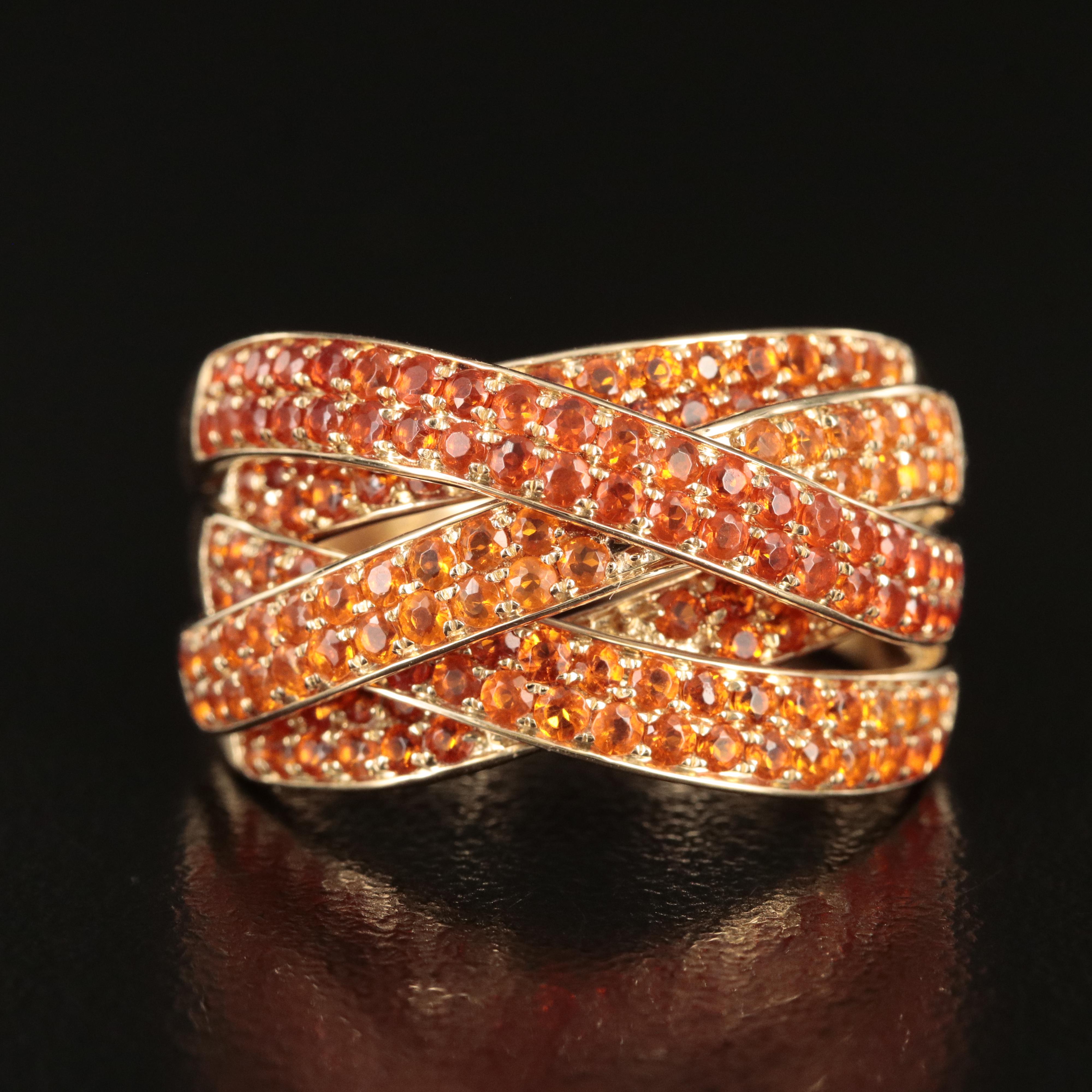 14K Fire Opal Crossover Ring | EBTH