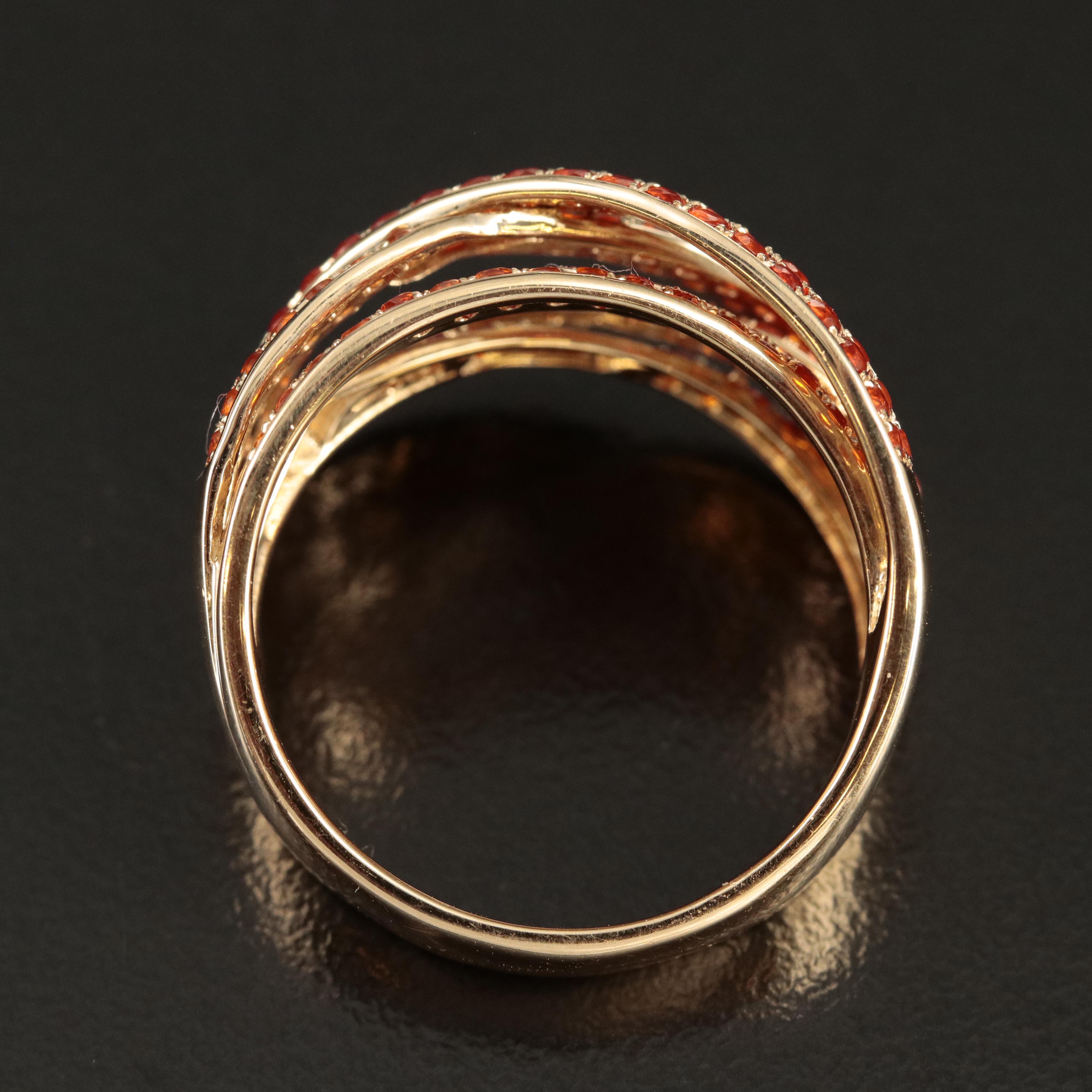 14K Fire Opal Crossover Ring | EBTH