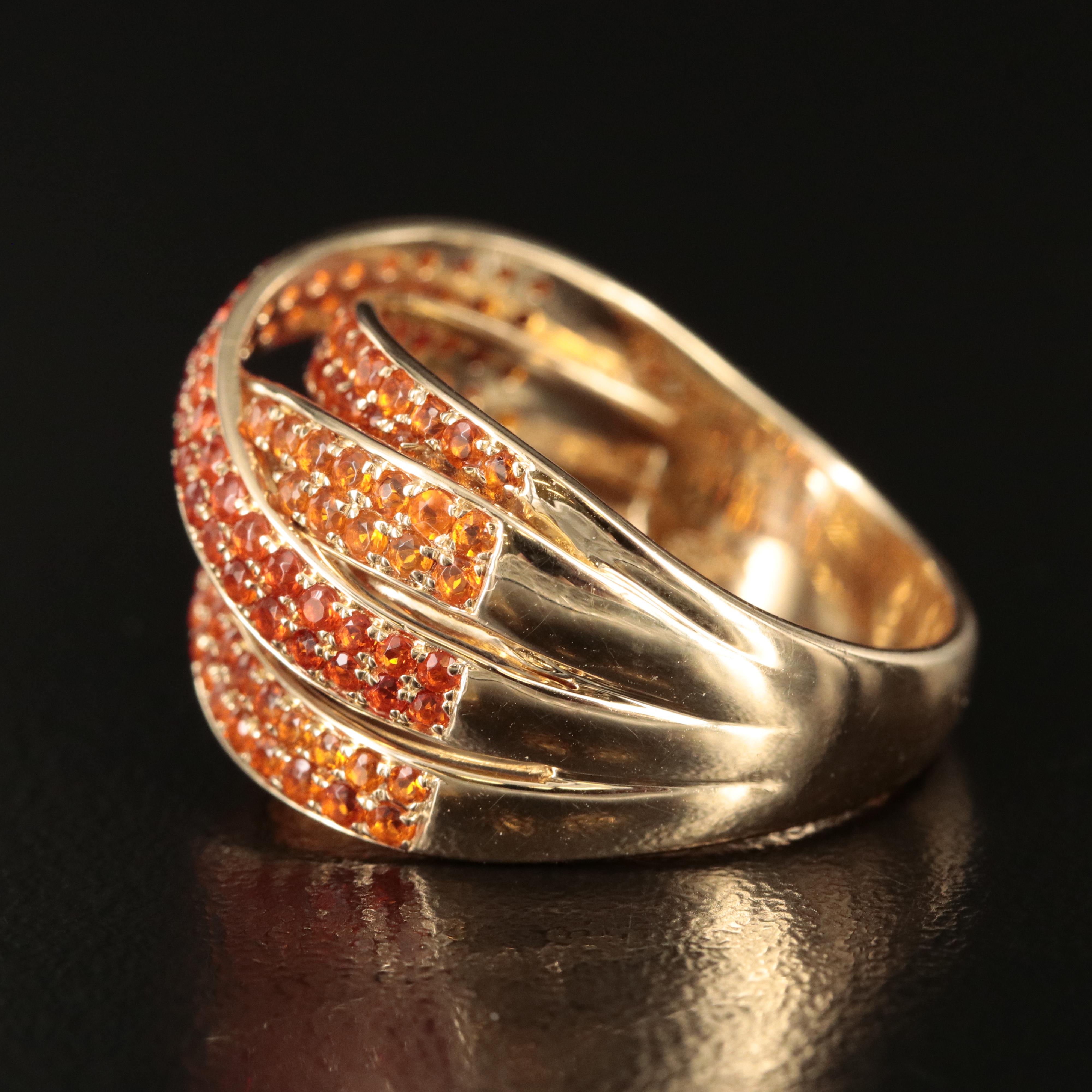 14K Fire Opal Crossover Ring | EBTH