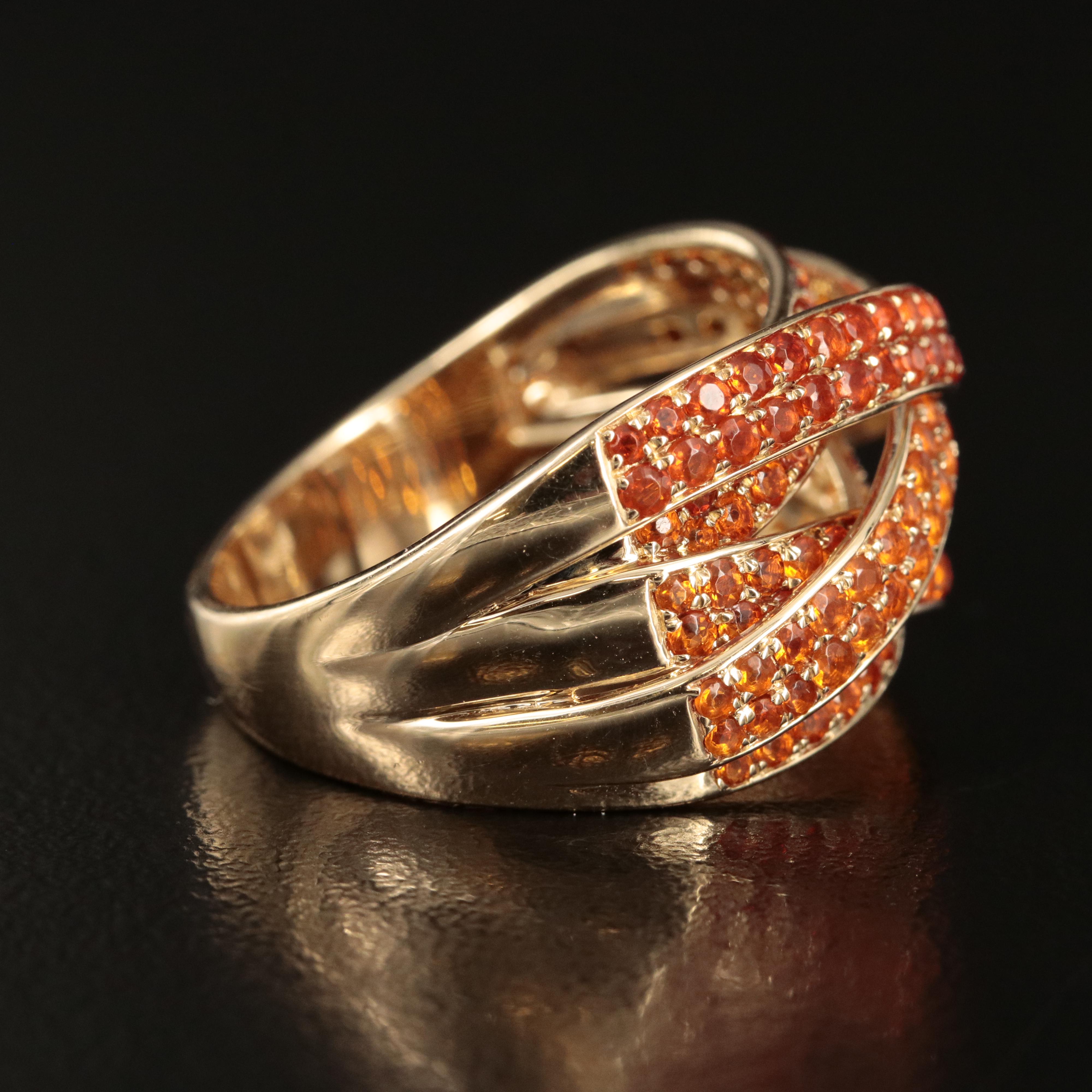 14K Fire Opal Crossover Ring | EBTH