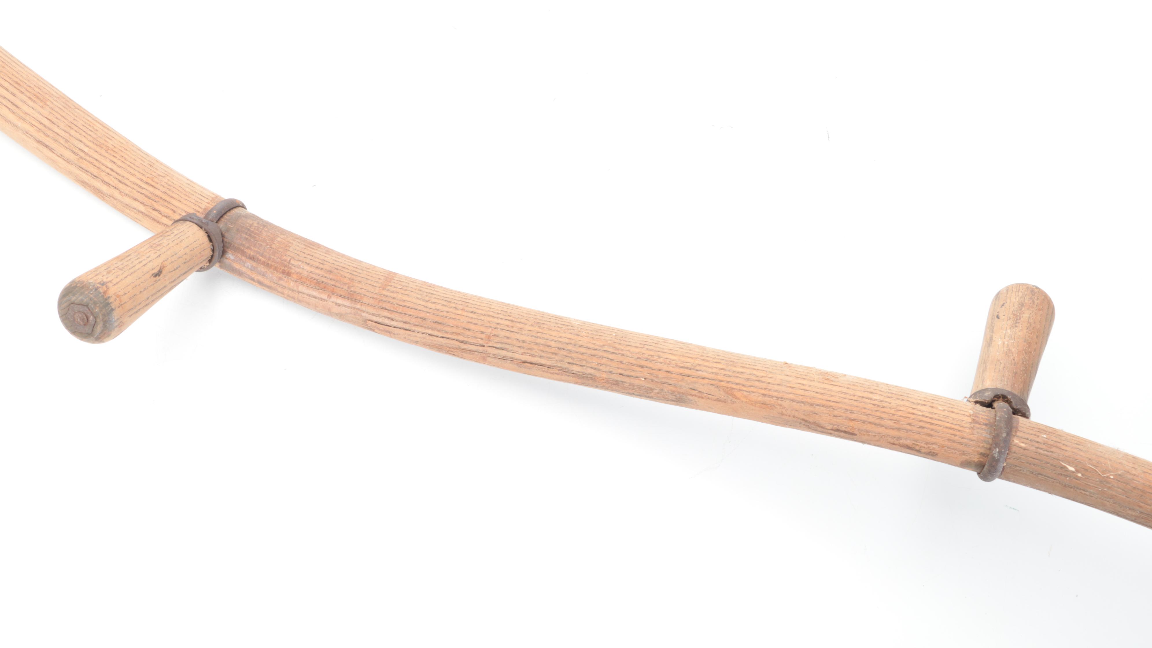 Primitive Style Wood and Metal Garden Scythe | EBTH