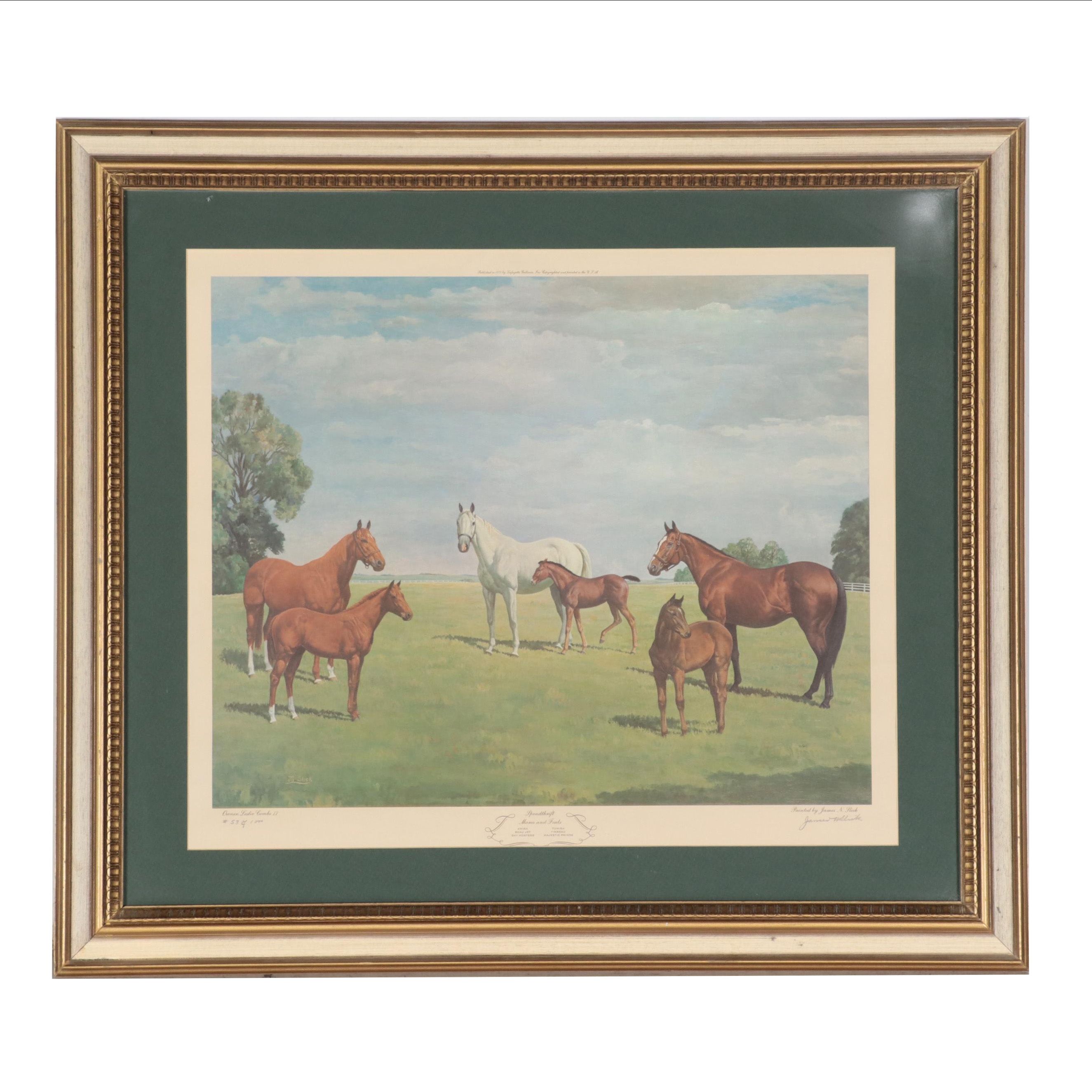James D. Werline Offset Lithograph "Stonelick Covered Bridge" | EBTH