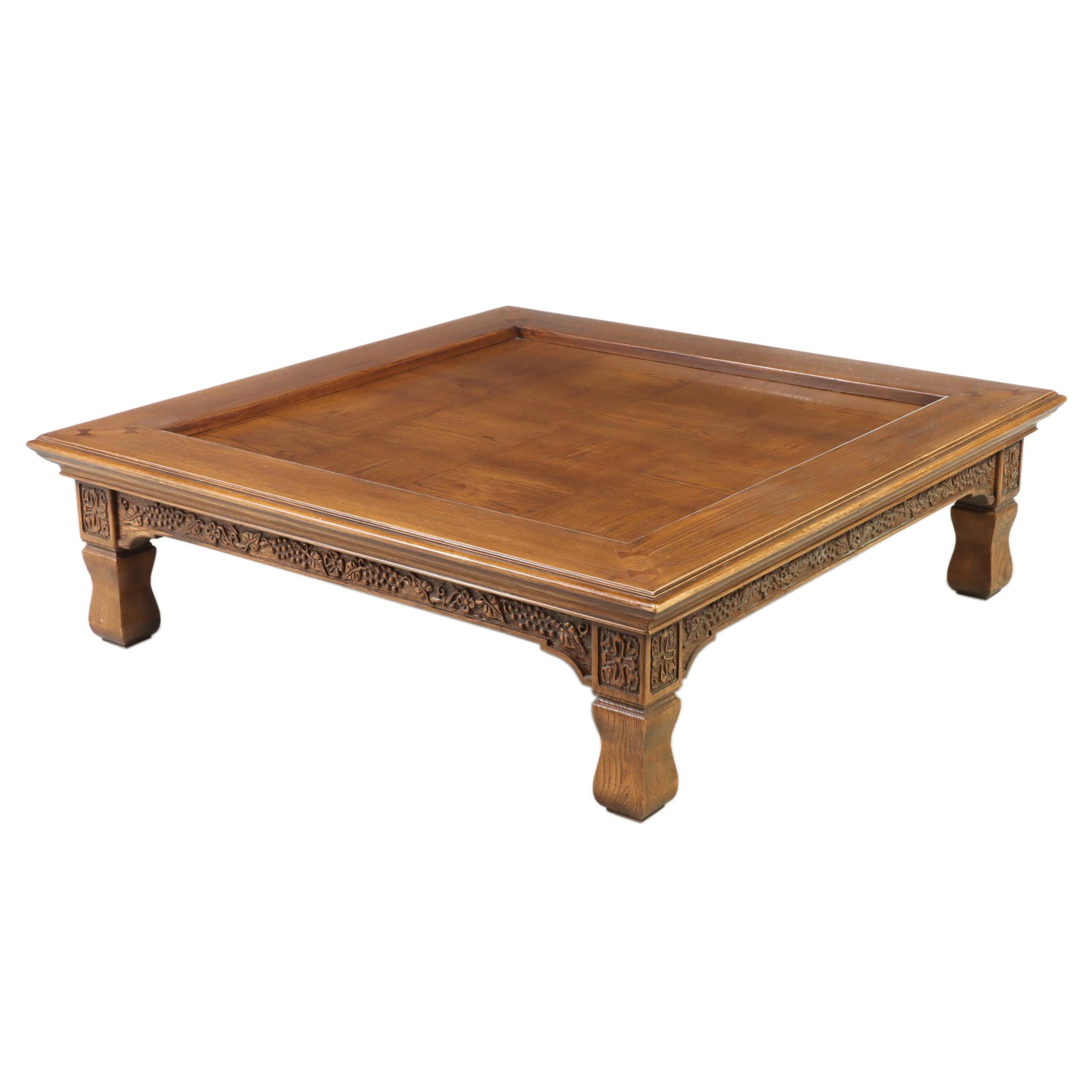 Romweber Viking Oak Oak and Parquetry Coffee Table, Mid to Late 20th ...