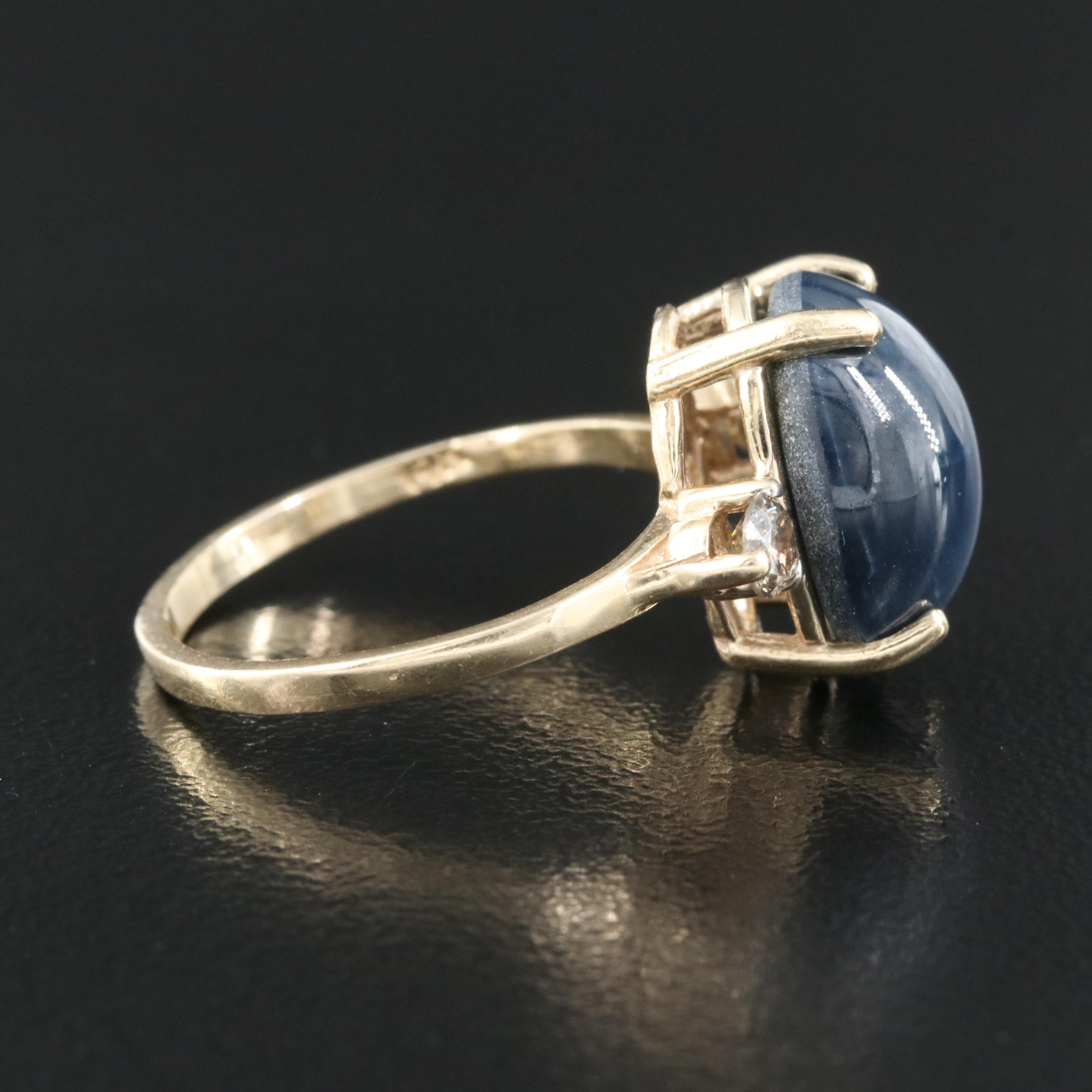 14K Star Sapphire and Diamond Ring | EBTH