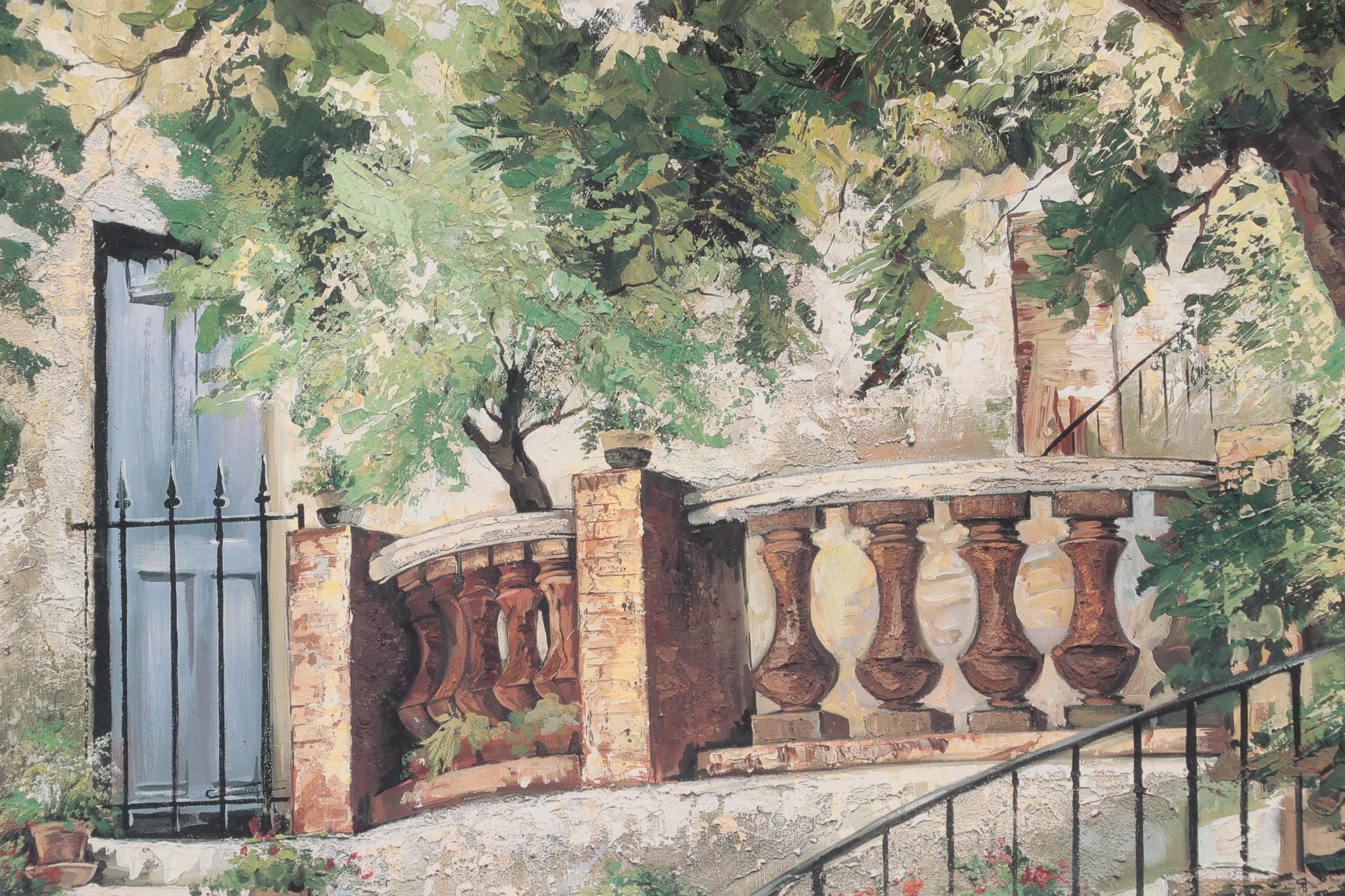 Offset Lithograph After Roger Duvall "Courtyard in Provence" | EBTH
