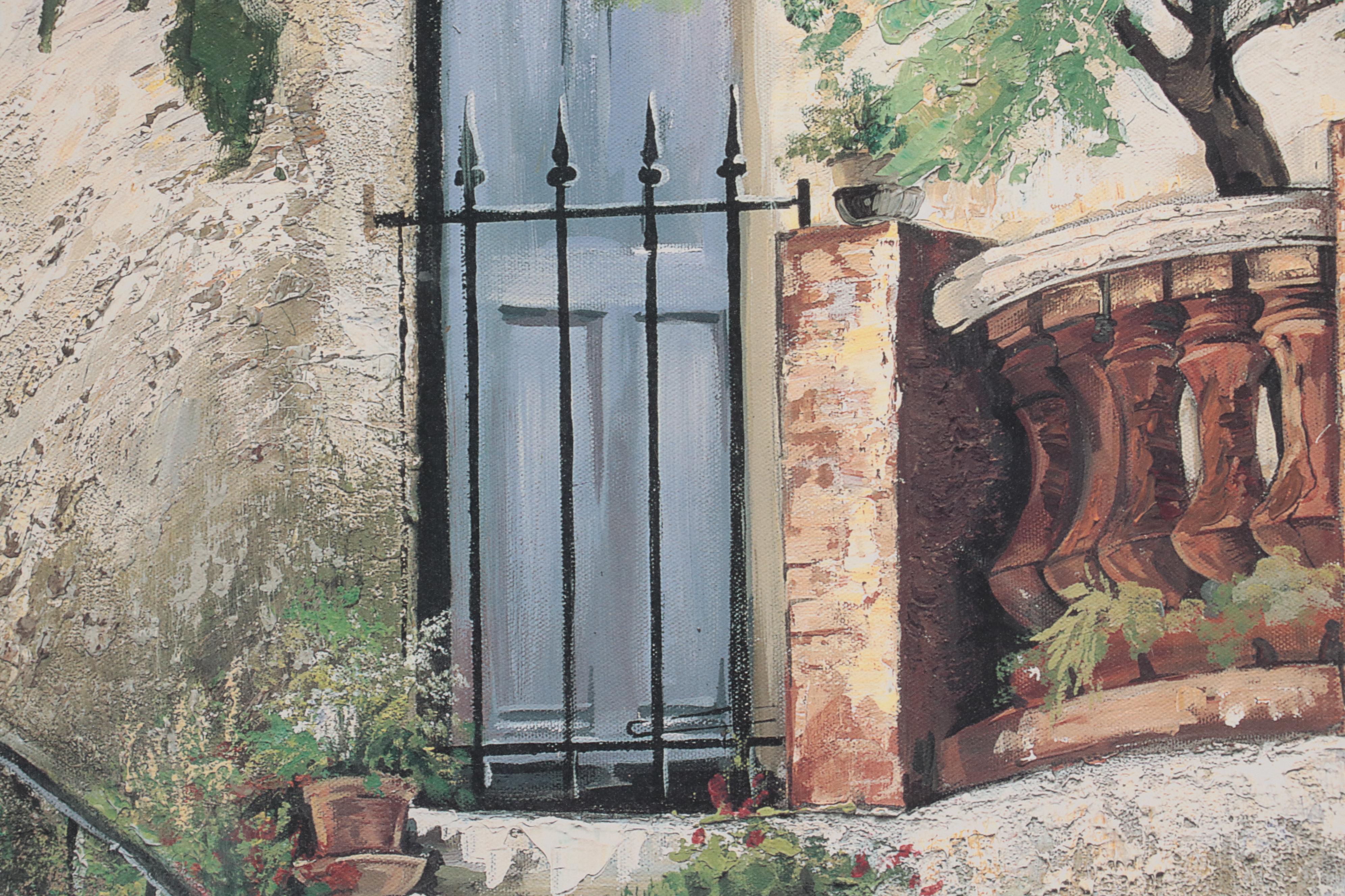 Offset Lithograph After Roger Duvall "Courtyard in Provence" | EBTH