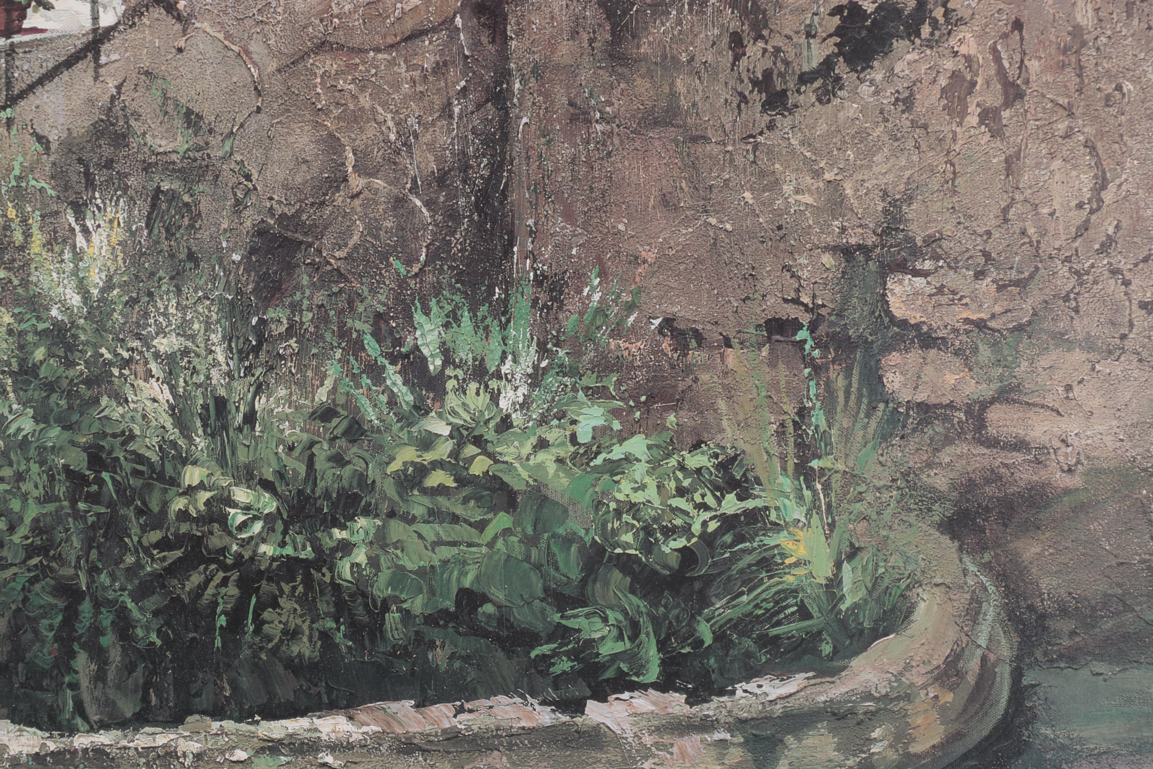 Offset Lithograph After Roger Duvall "Courtyard in Provence" | EBTH