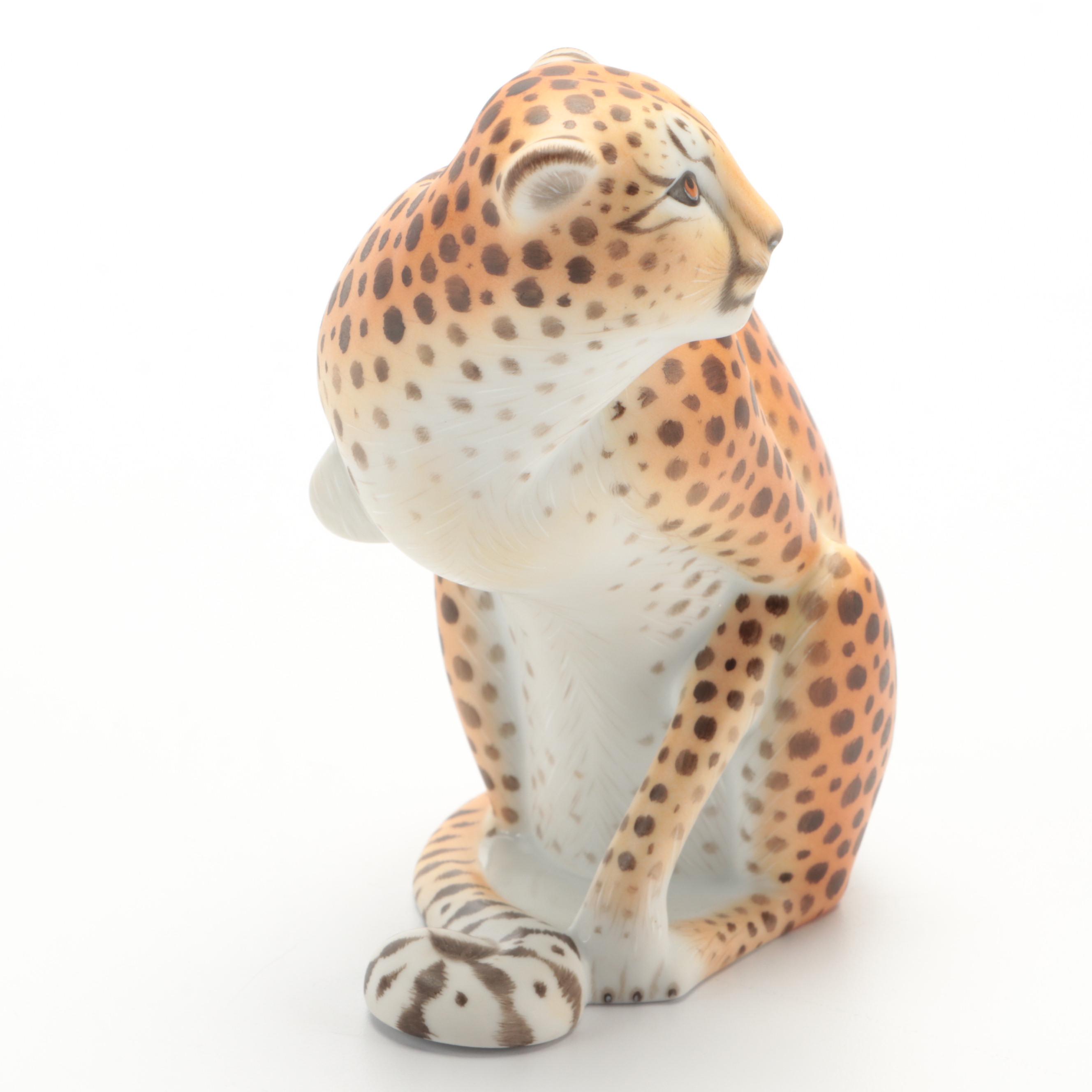 Herend Natural "Cheetah" Porcelain Figurine | EBTH