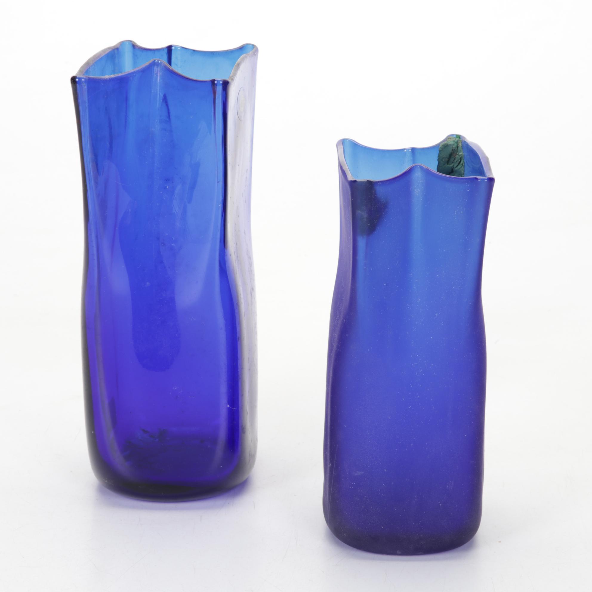 Blenko Cobalt Blue Art Glass Pitcher and Vase Collection | EBTH