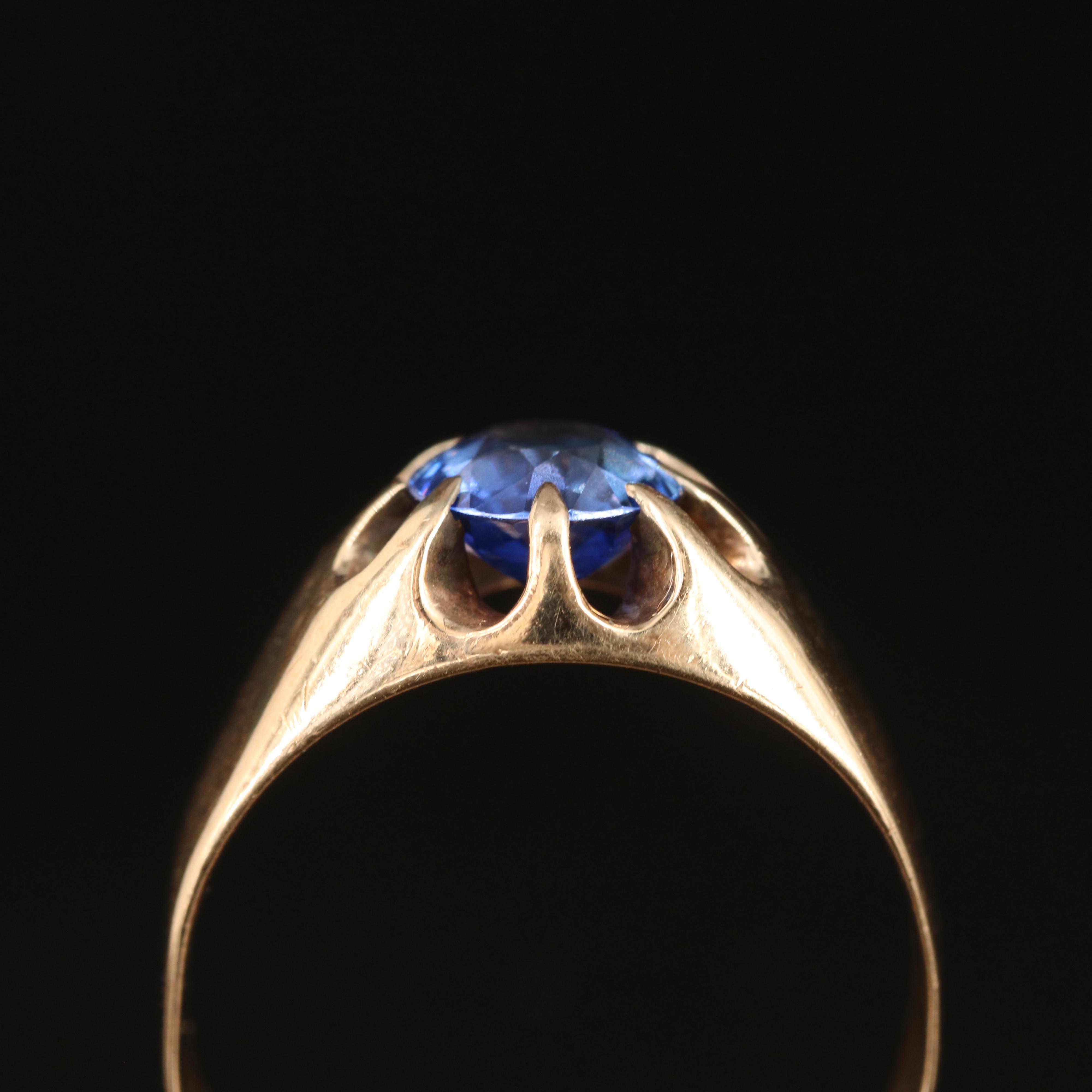Vintage 14K Sapphire Belcher Ring | EBTH