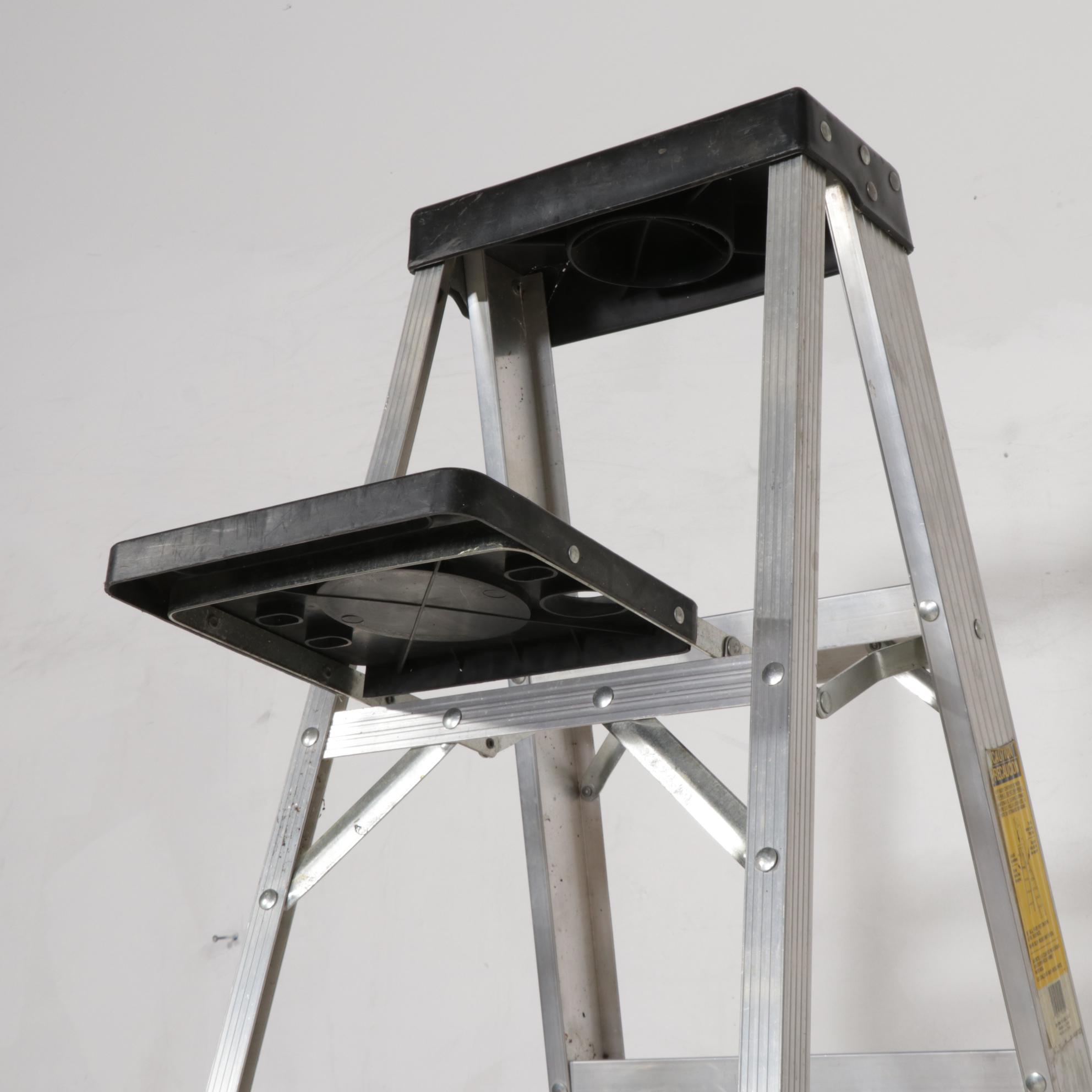 Husky Aluminum Stepladder With Davidson and Louisville Extension ...