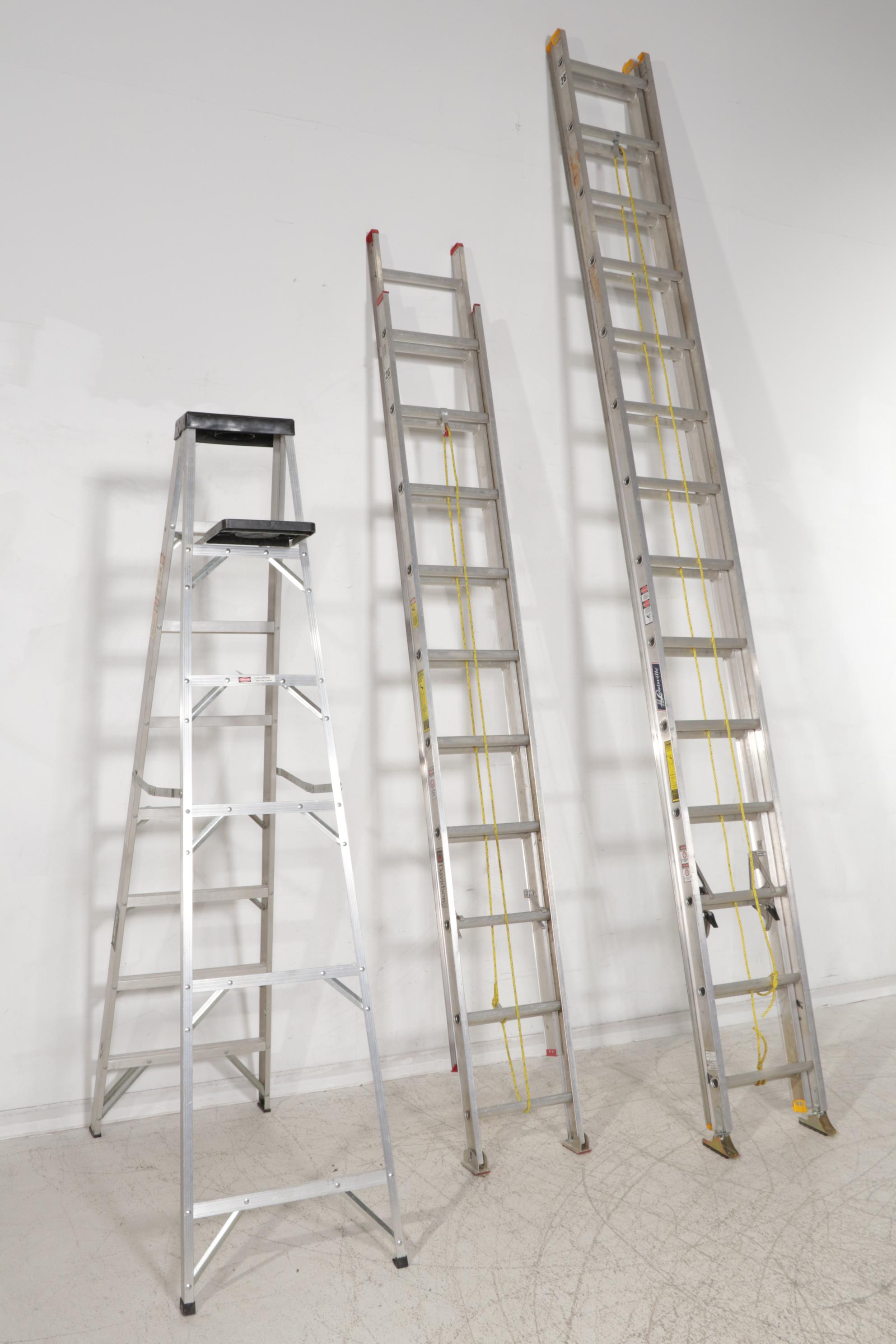 Husky Aluminum Stepladder With Davidson and Louisville Extension ...