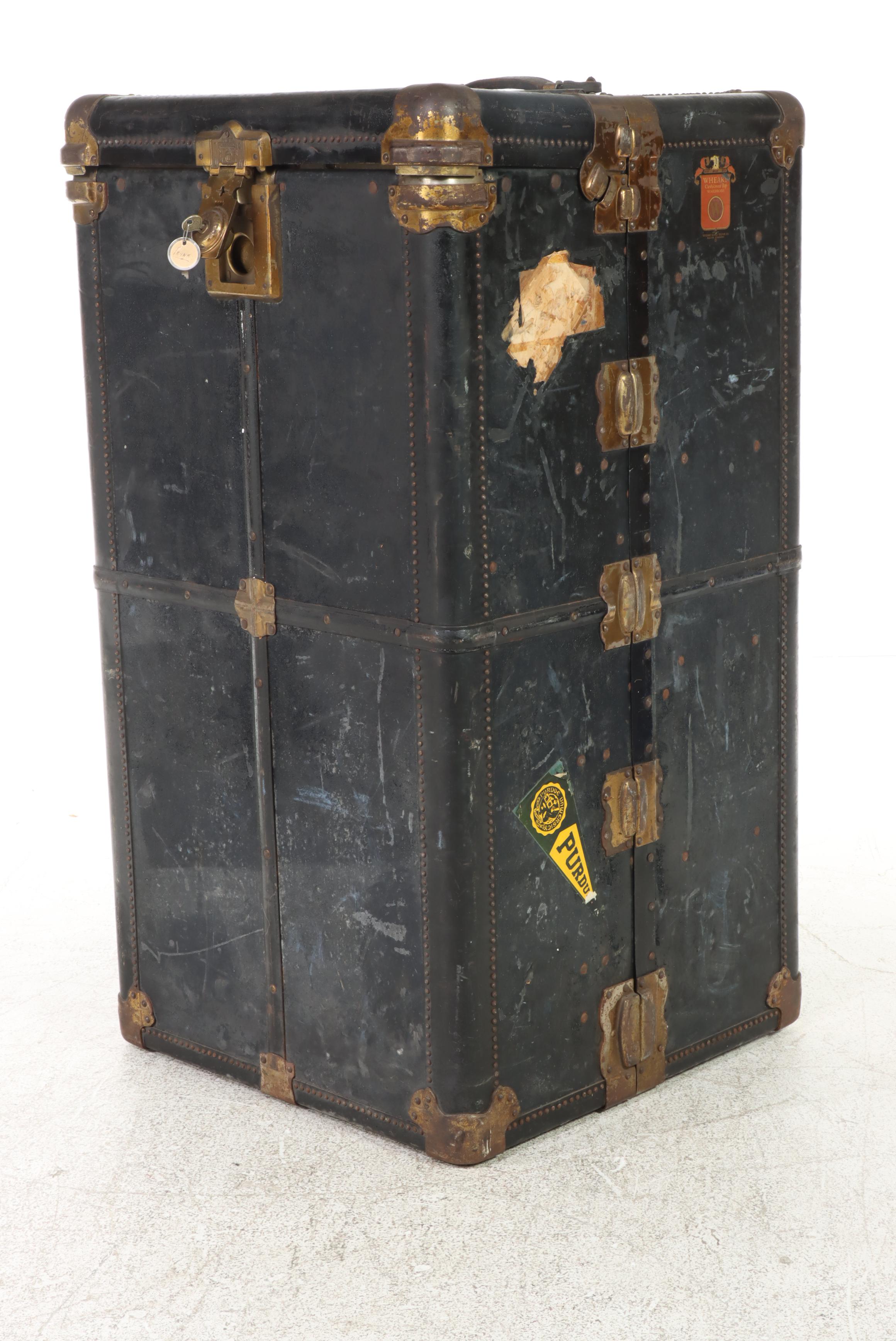 Wheary "Cushioned Top" Metal Travel Wardrobe, Early to Mid 20th Century ...