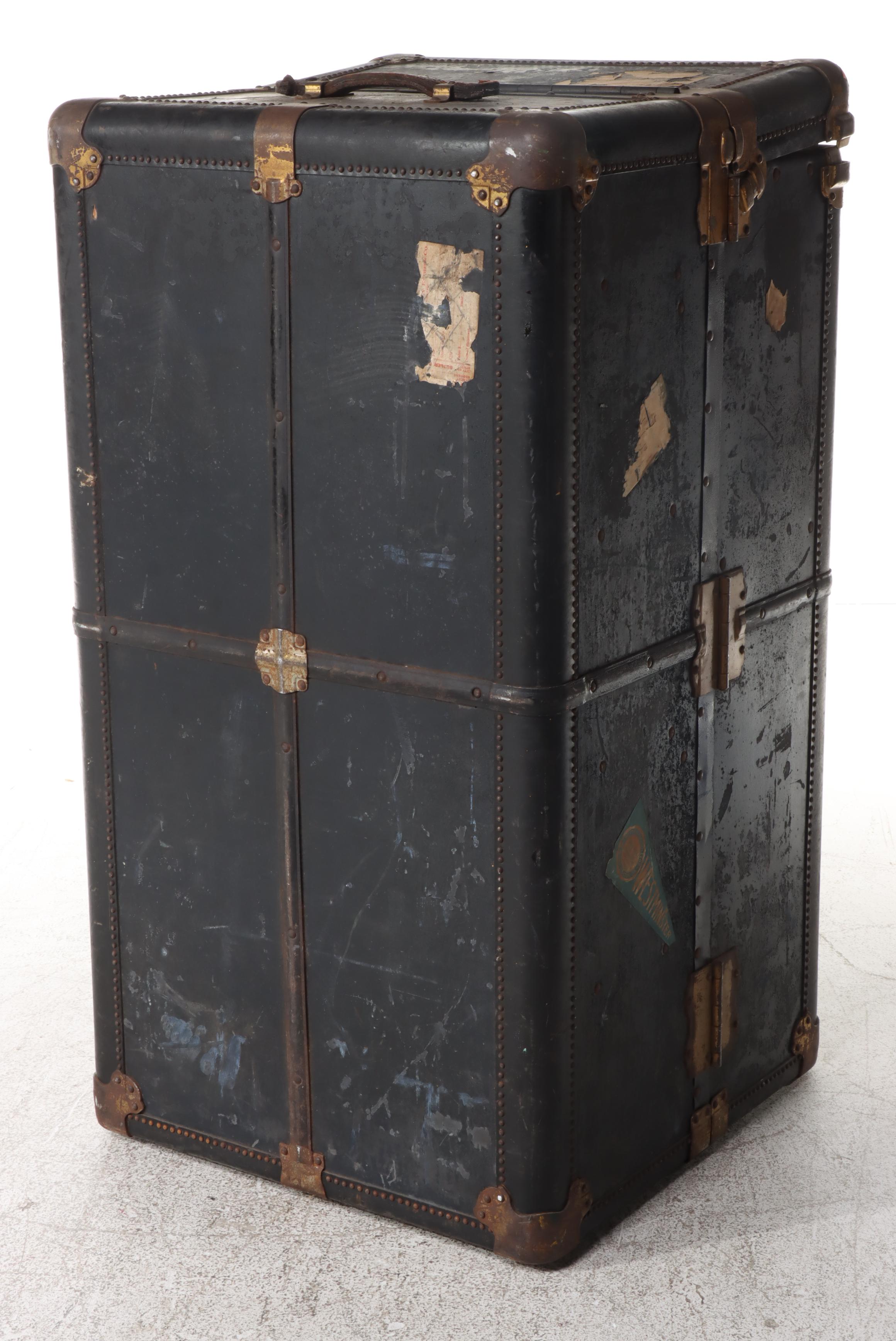 Wheary "Cushioned Top" Metal Travel Wardrobe, Early to Mid 20th Century ...